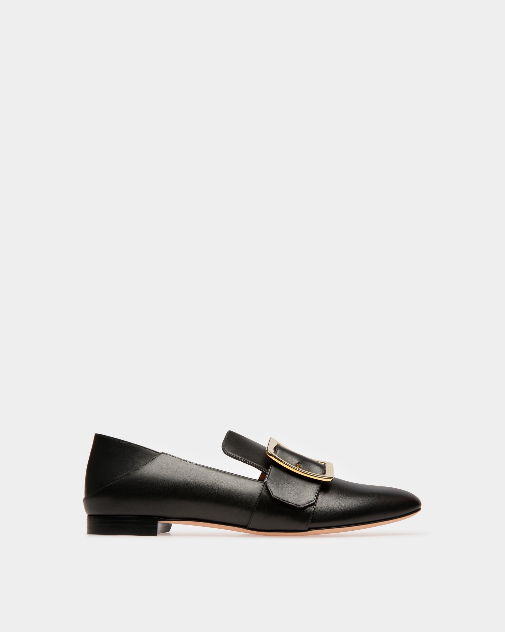 Women's Black Janelle Leather Slippers In Black | Bally Global US