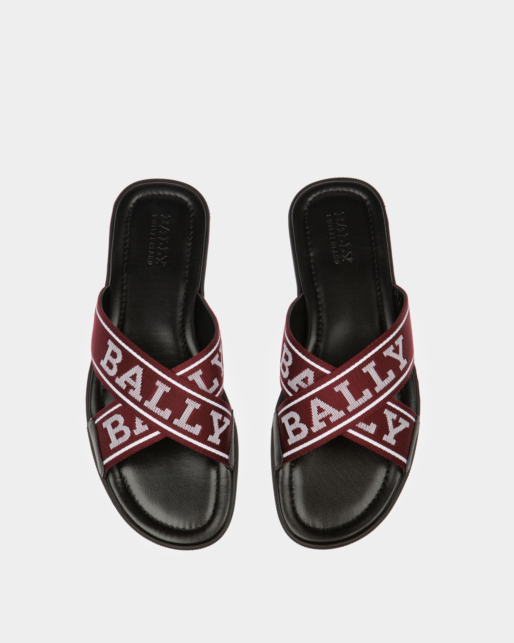 Men's Multicolor Bonks Fabric & Leather Sandals In Bally Red | Bally Global