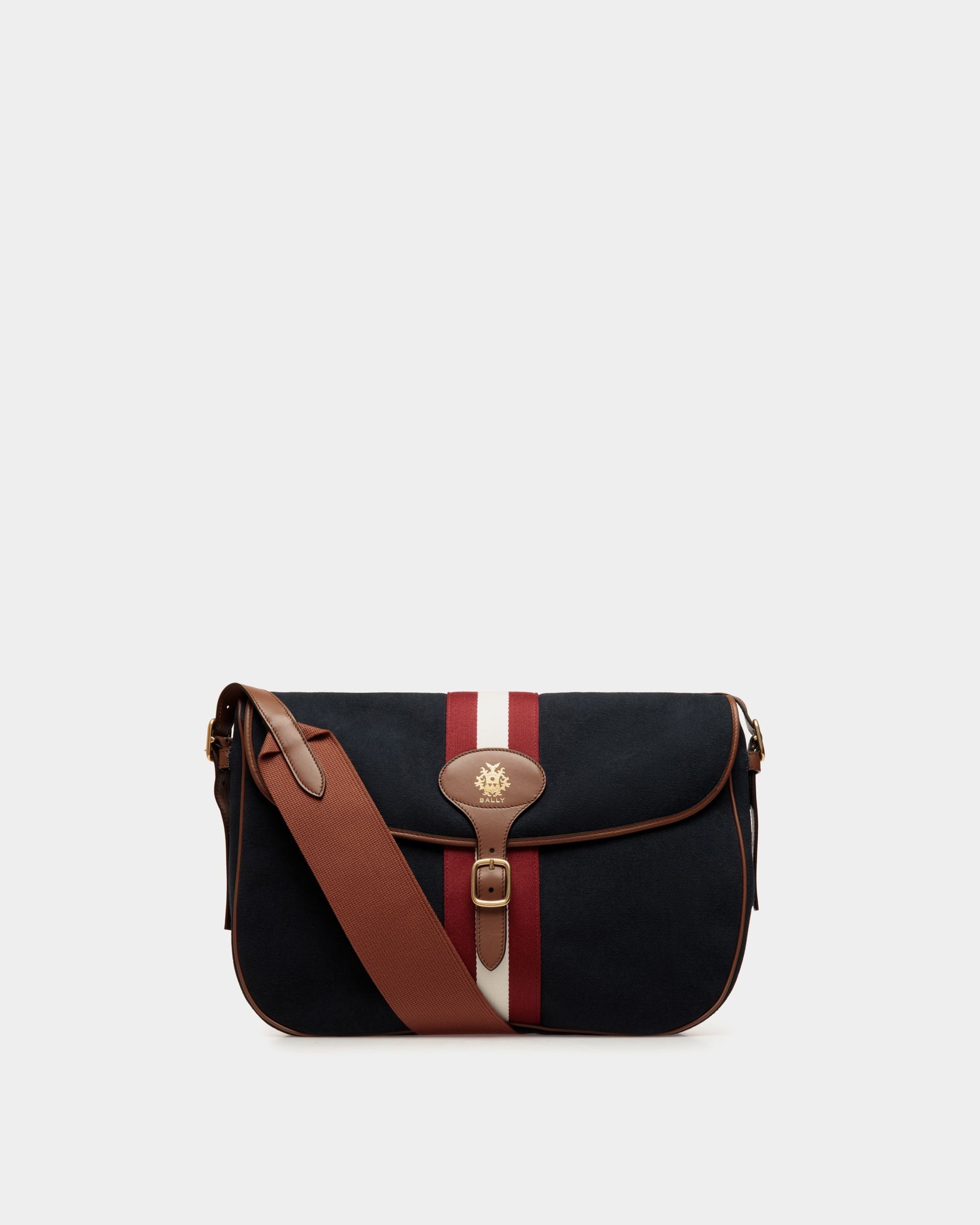 Men's Blue Beckett Crossbody Bag in Navy Blue Cotton Canvas | Bally ...