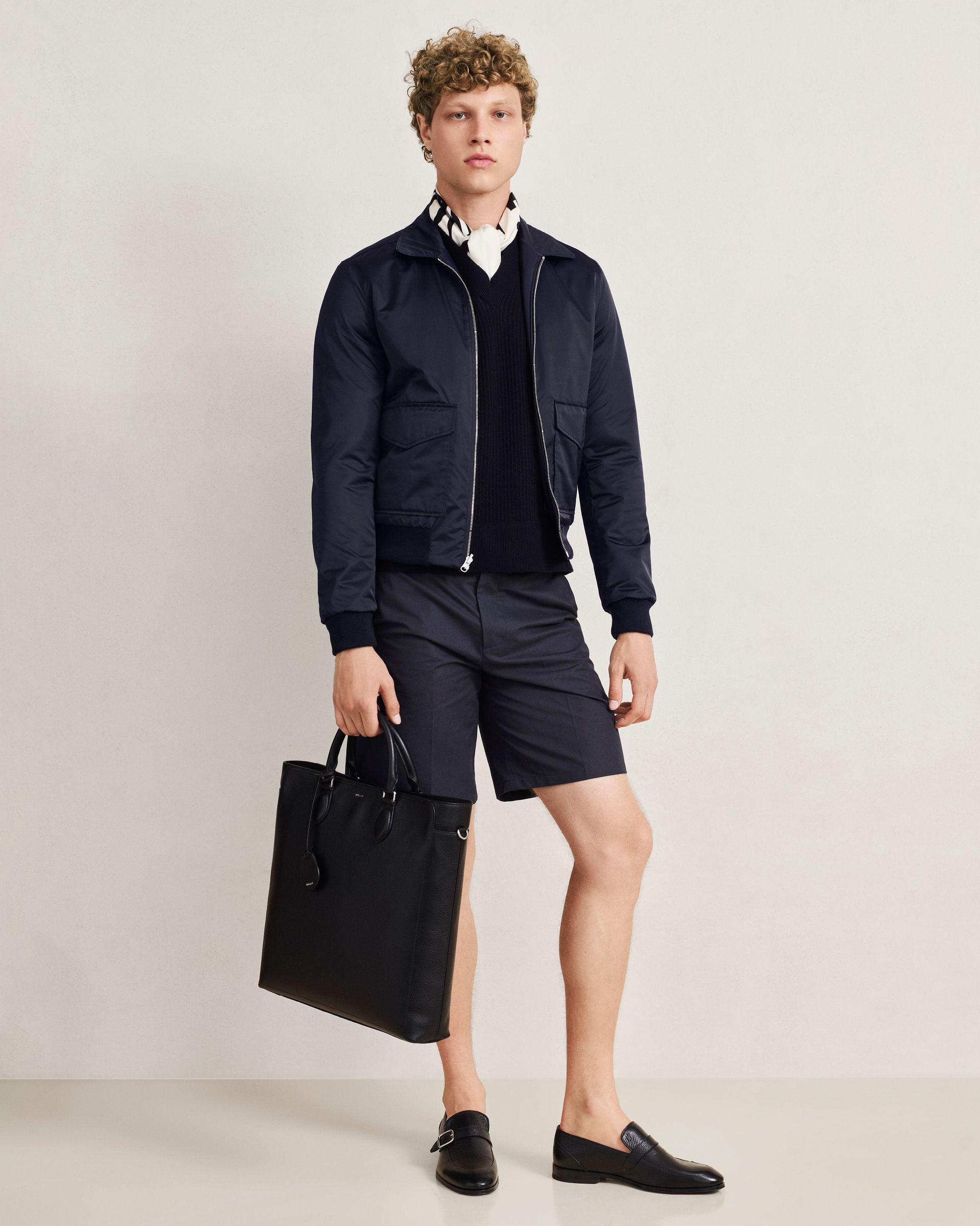 Men's Black Capitol Tote Bag in Black Grained Leather | Bally Global US