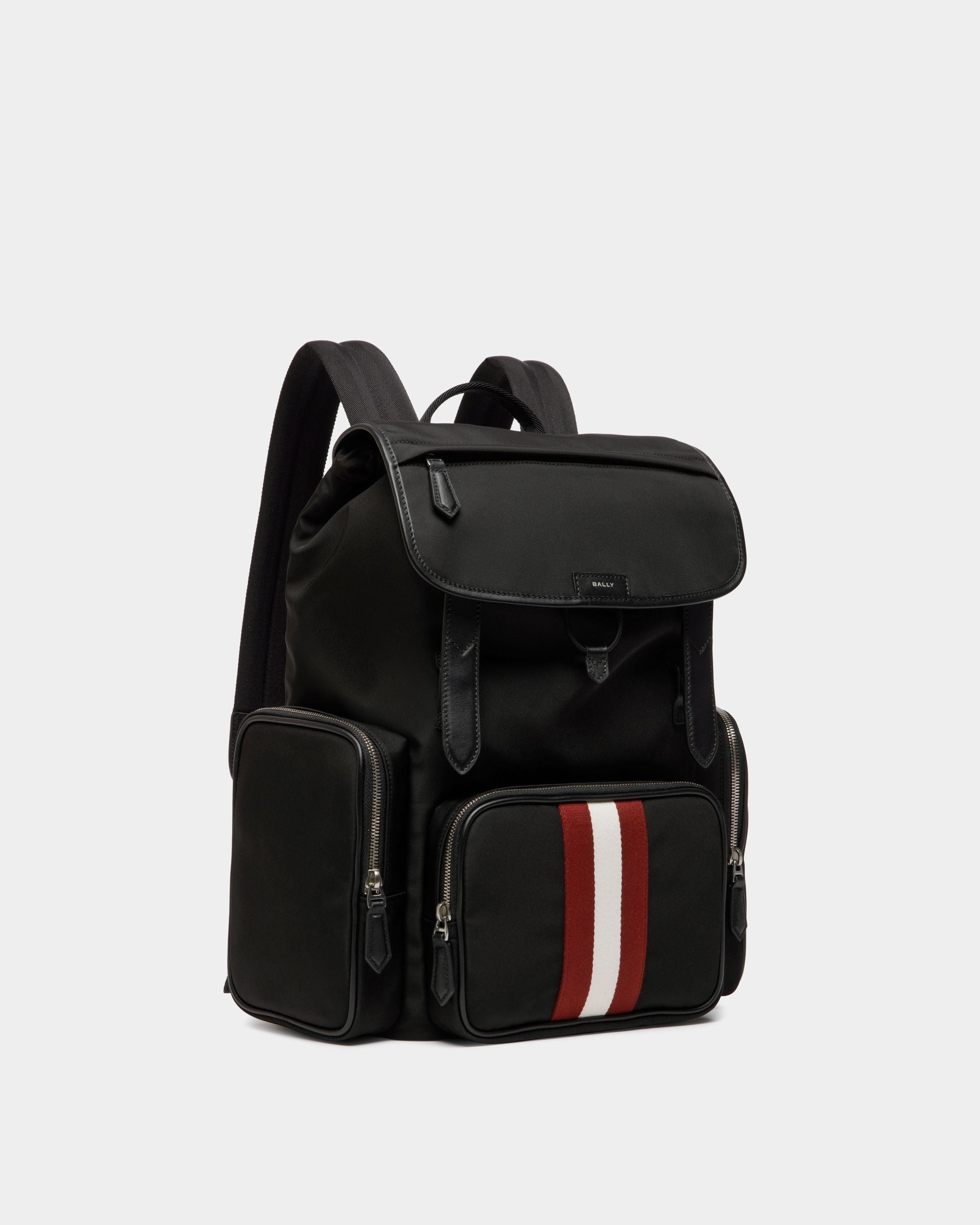 Men's Black Code Backpack in Black Nylon | Bally Global