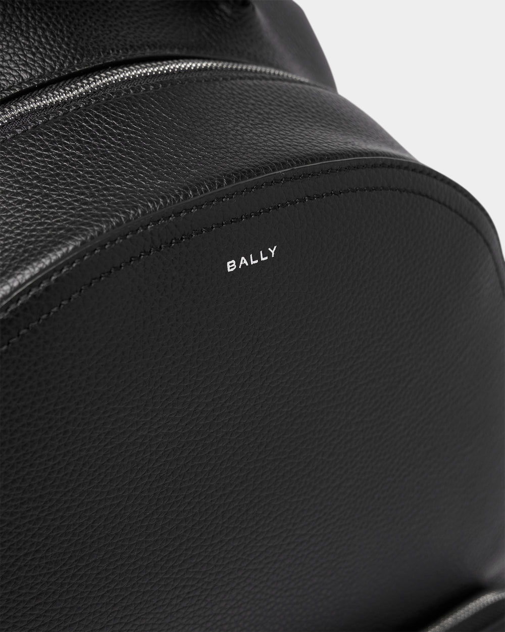 Men's Black Capitol Backpack in Black Grained Leather | Bally Global US