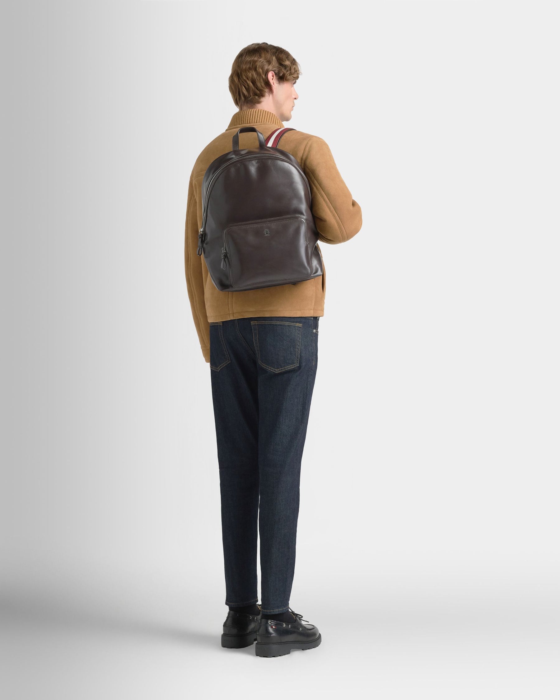 Men's Brown Ray Backpack in Chocolate Leather | Bally Global US