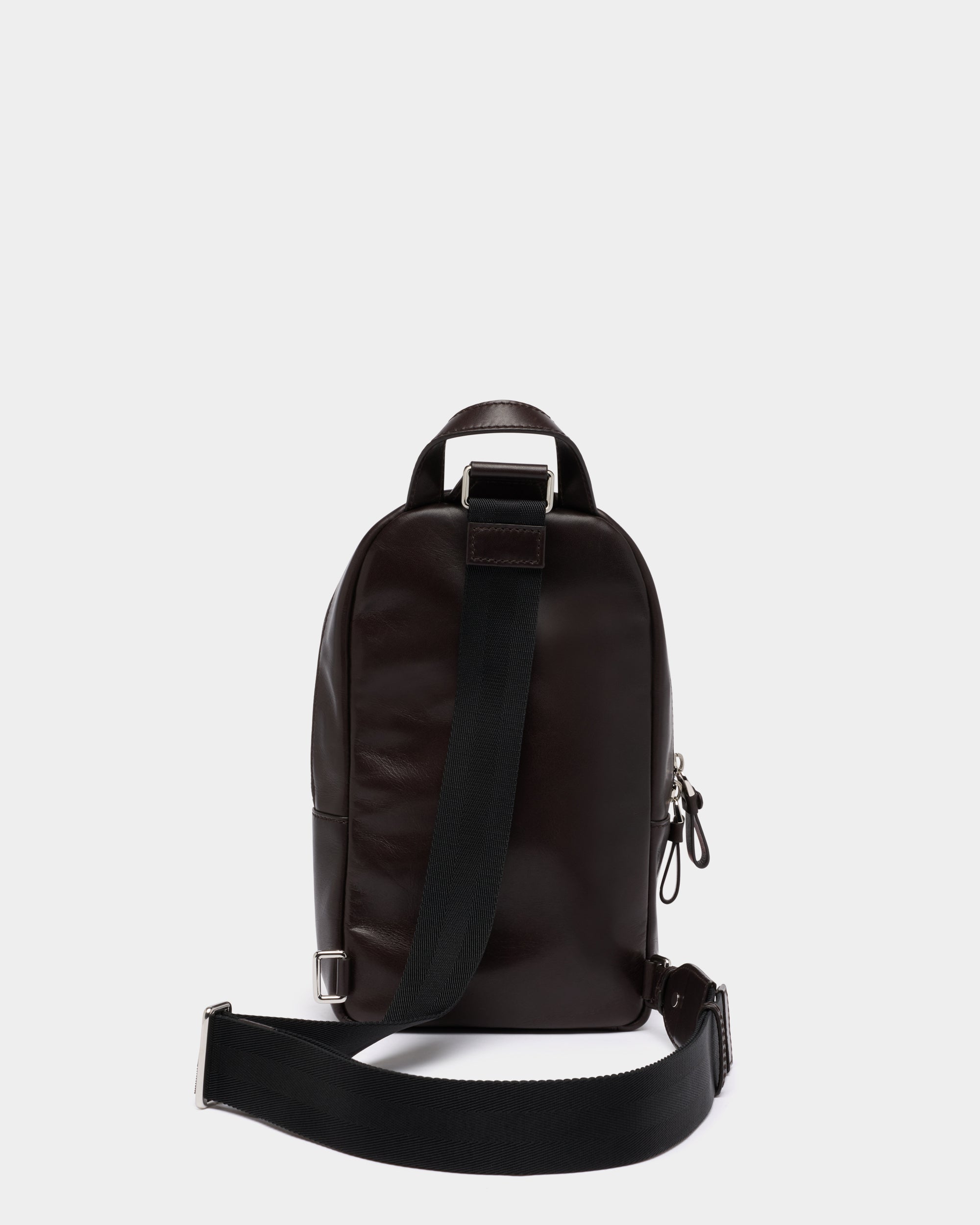 Men's Brown Ray Sling Bag in Chocolate Leather | Bally Global CA