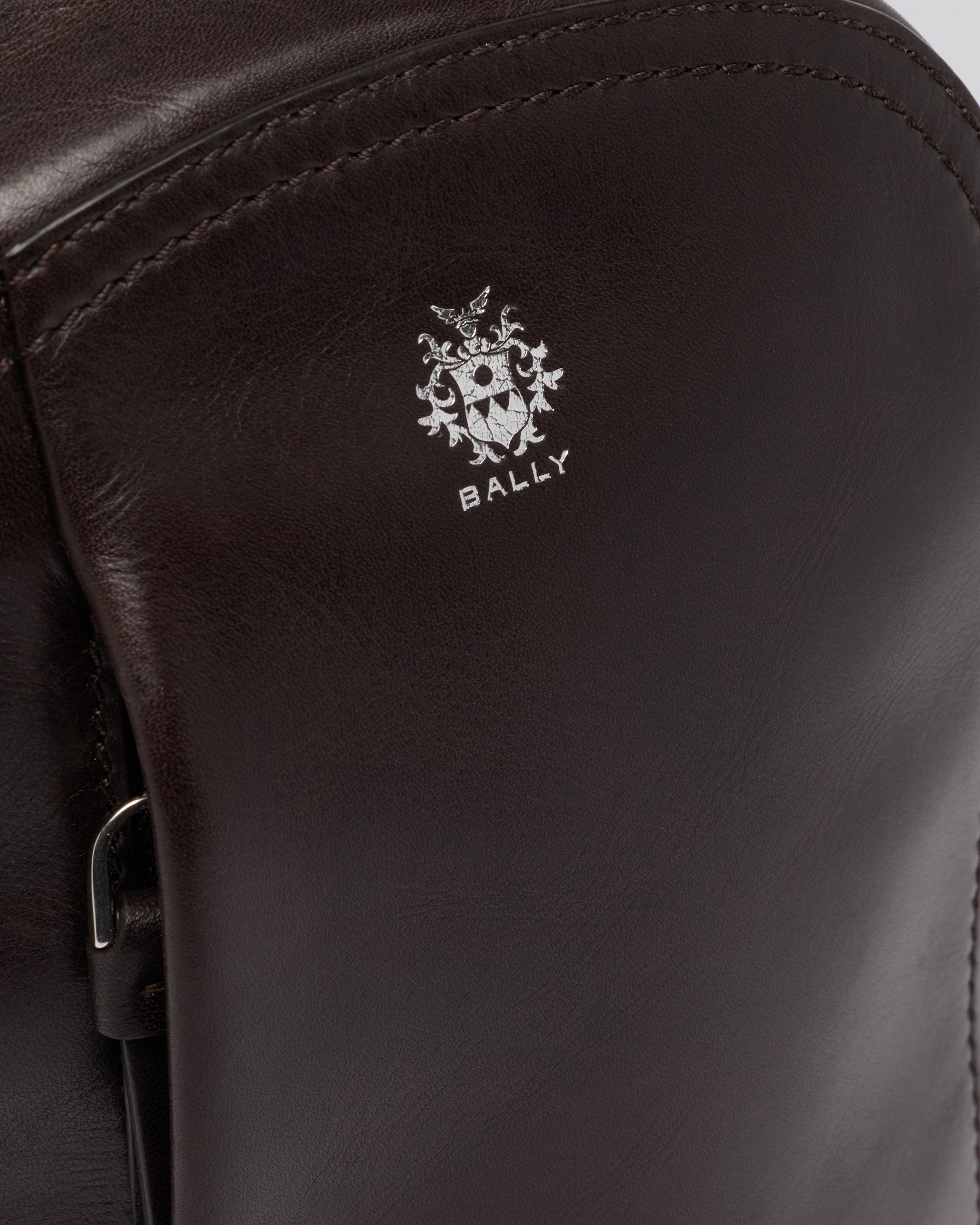 Men's Brown Ray Sling Bag in Chocolate Leather | Bally Global