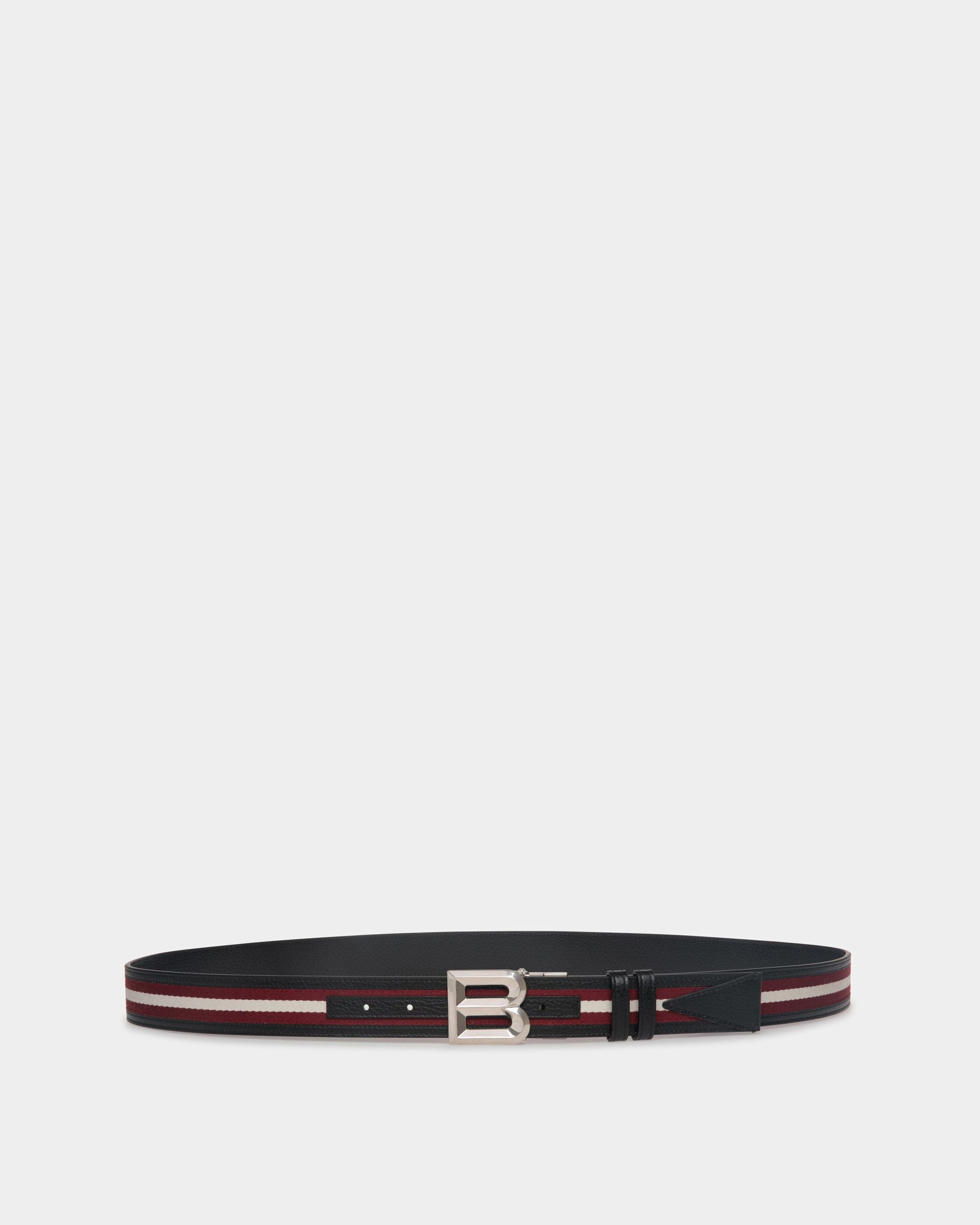 Men's Red B Bold 35mm Reversible Belt in Red White Red Fabric And ...