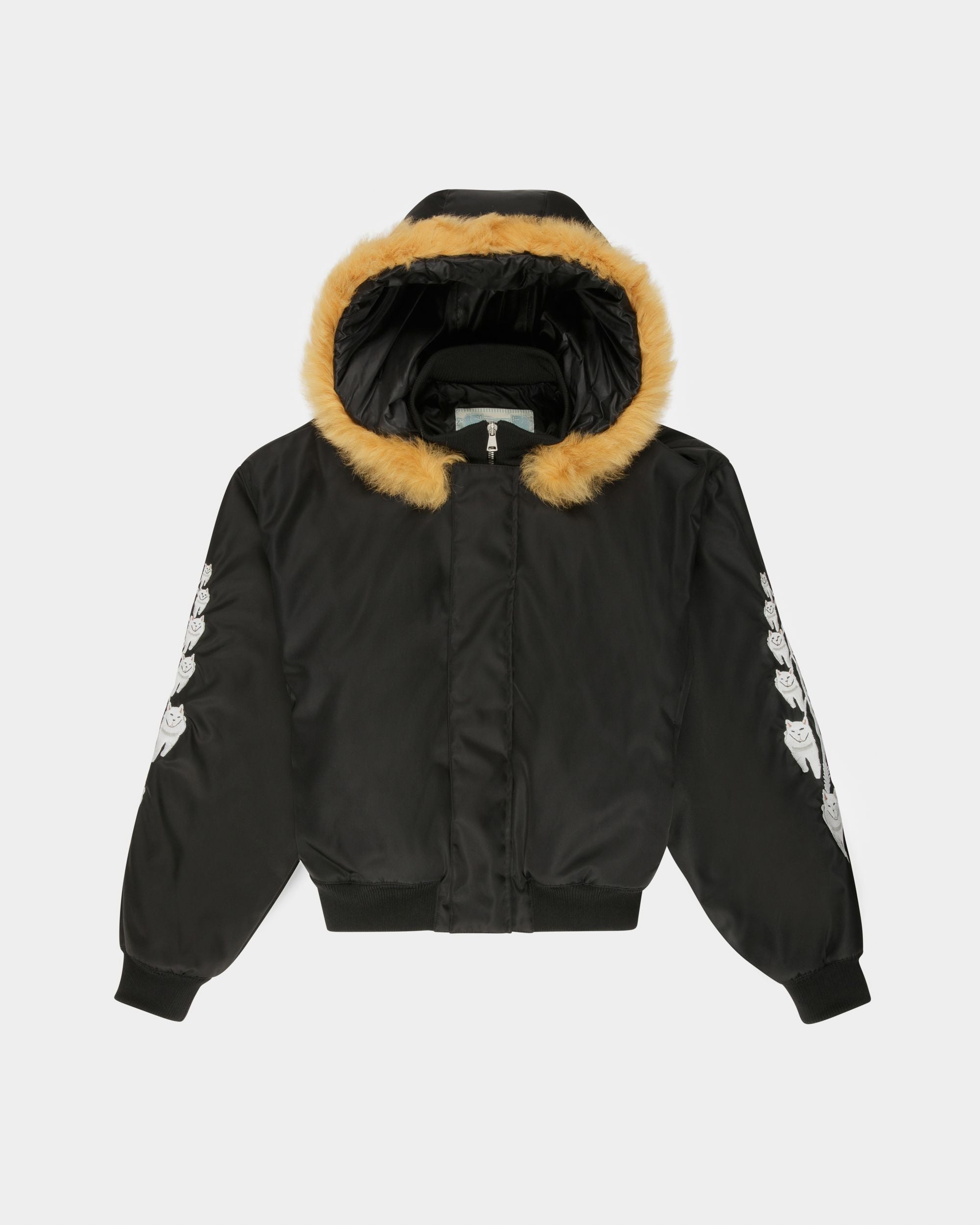 Men's Black Recycled Nylon Bomber In Black | Bally Global