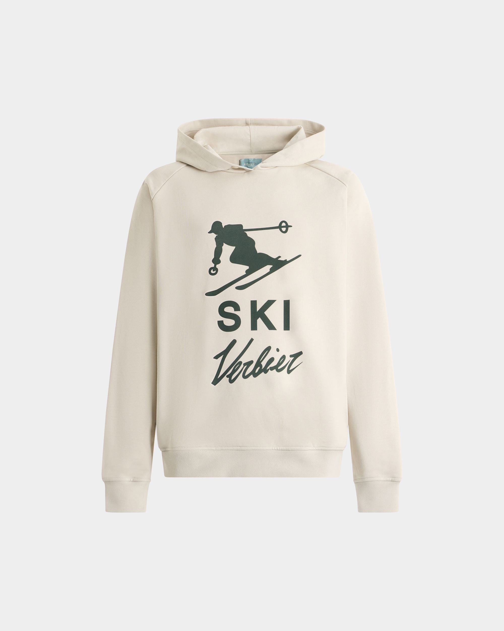 Men's Grey Curling Collection Hoodie in Grey Cotton with a Ski Verbier ...