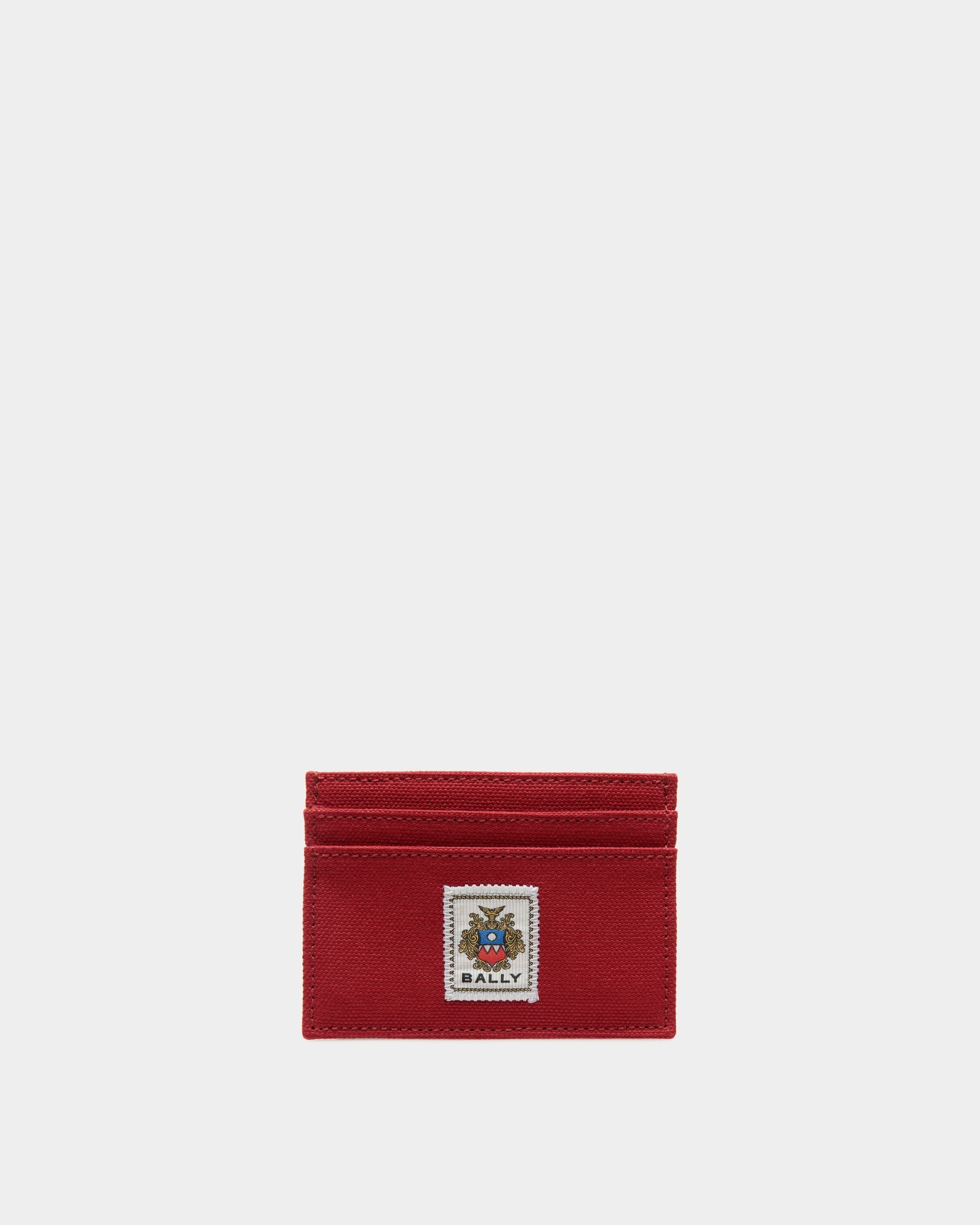 Men's Red Easy Bally Card Holder In Candy Red Cotton Canvas | Bally ...
