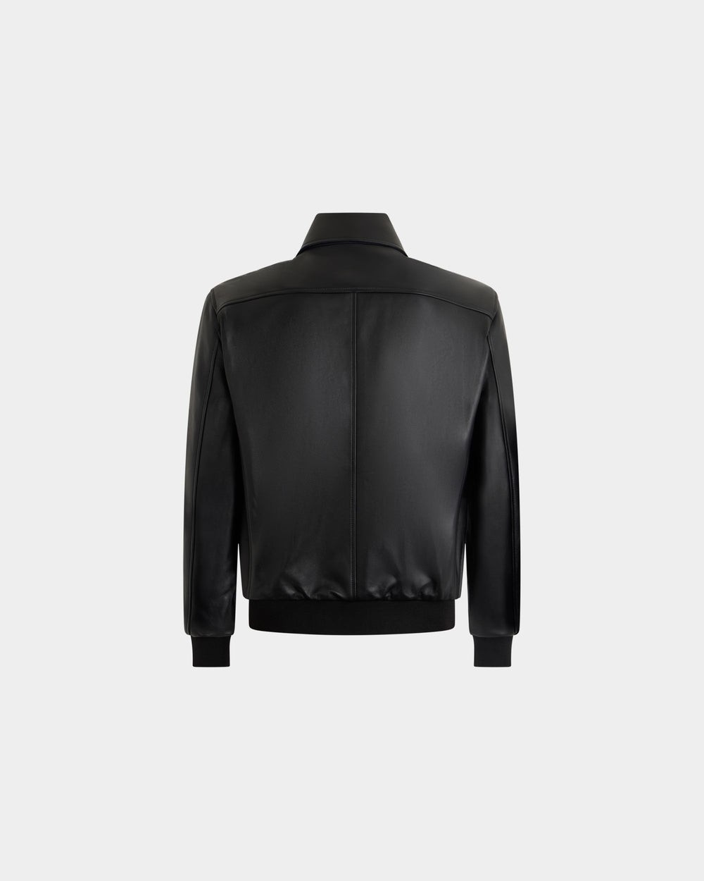 Men's Multicolor Reversible Jacket in Black Leather And Navy Blue Nylon ...