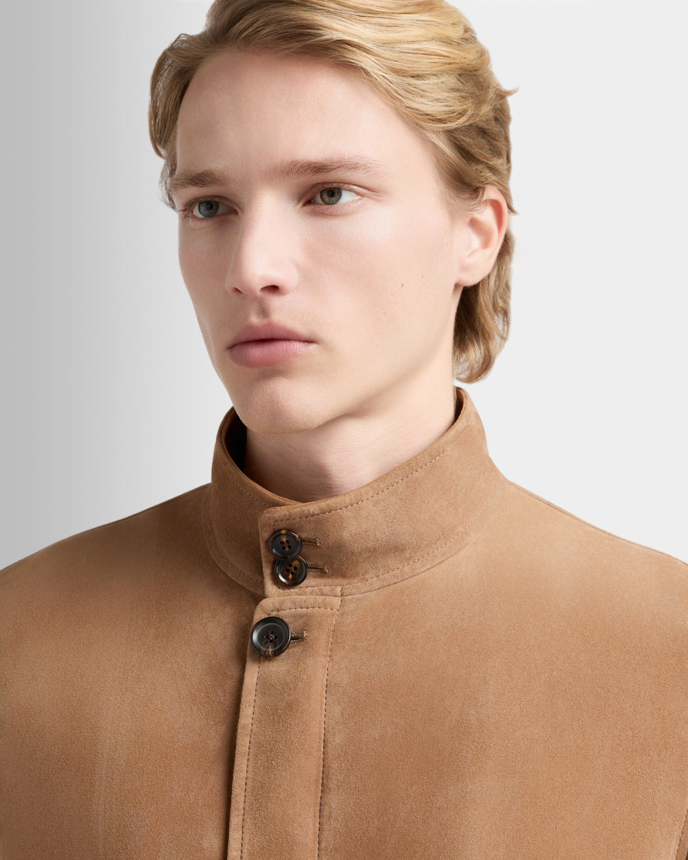 Men's Beige Harrington Jacket in Light Beige Suede | Bally Global