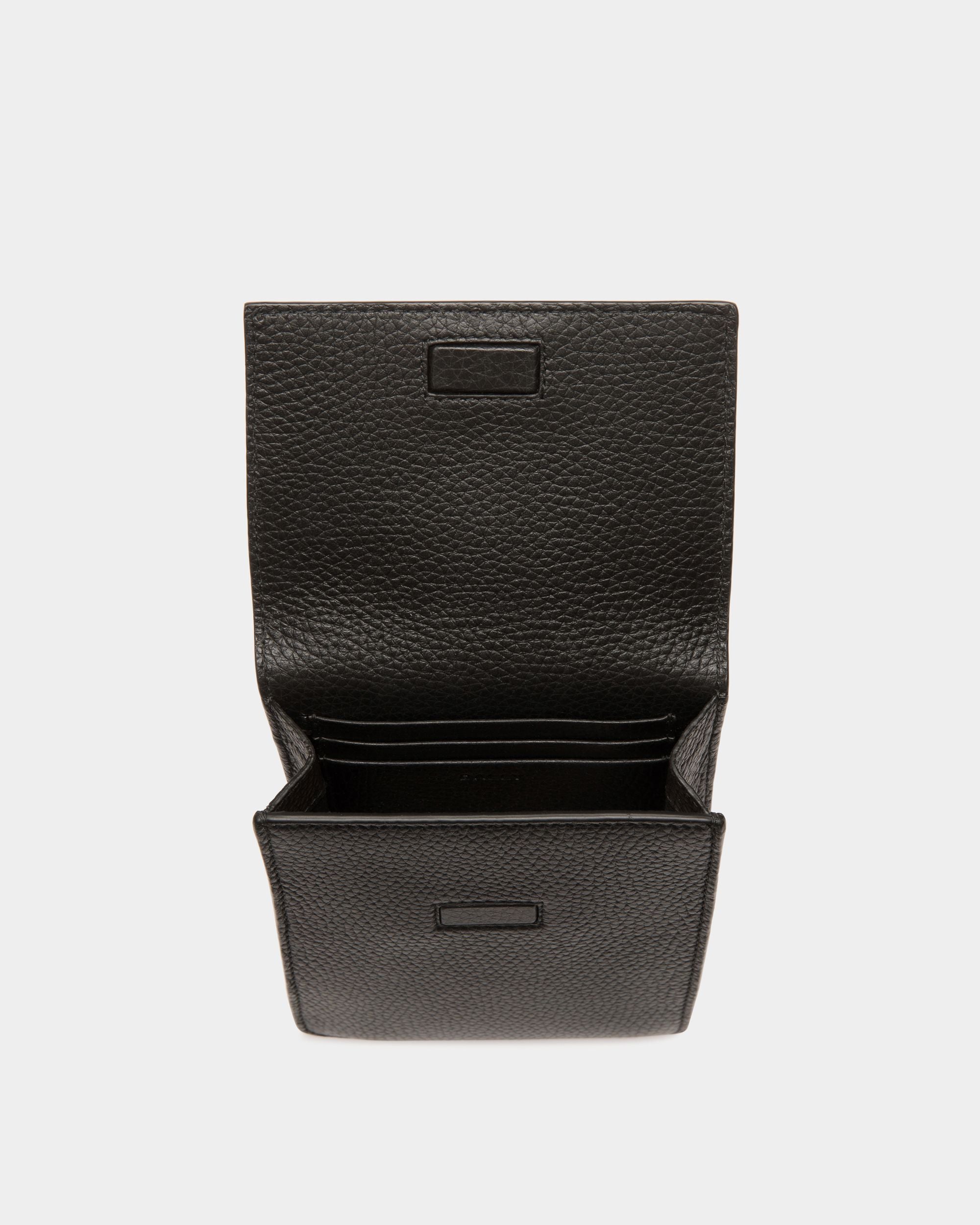 Men's Black Phone Wallet In Black Leather | Bally Global US