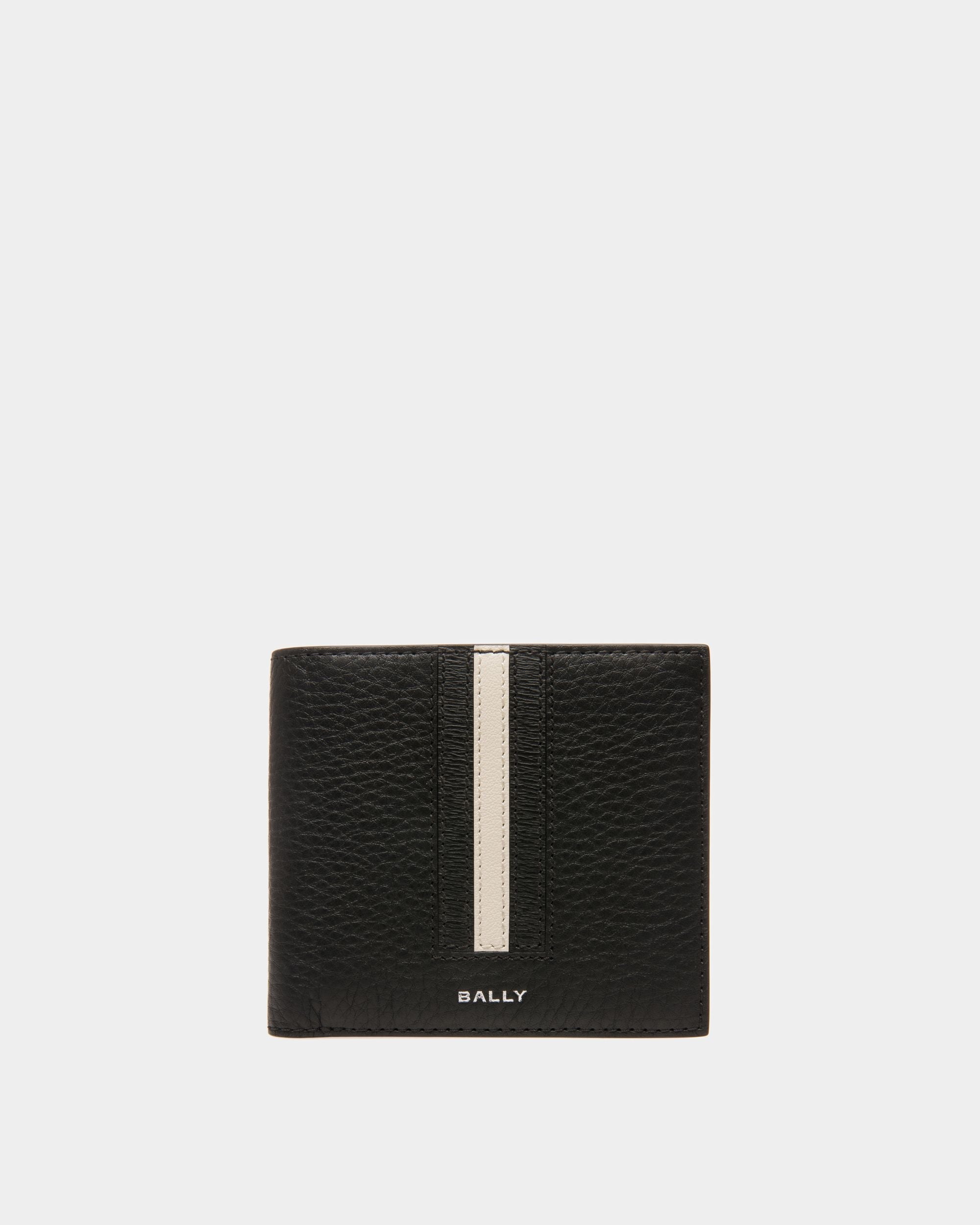 Men's Black Ribbon Wallet in Black Grained Leather | Bally Global US