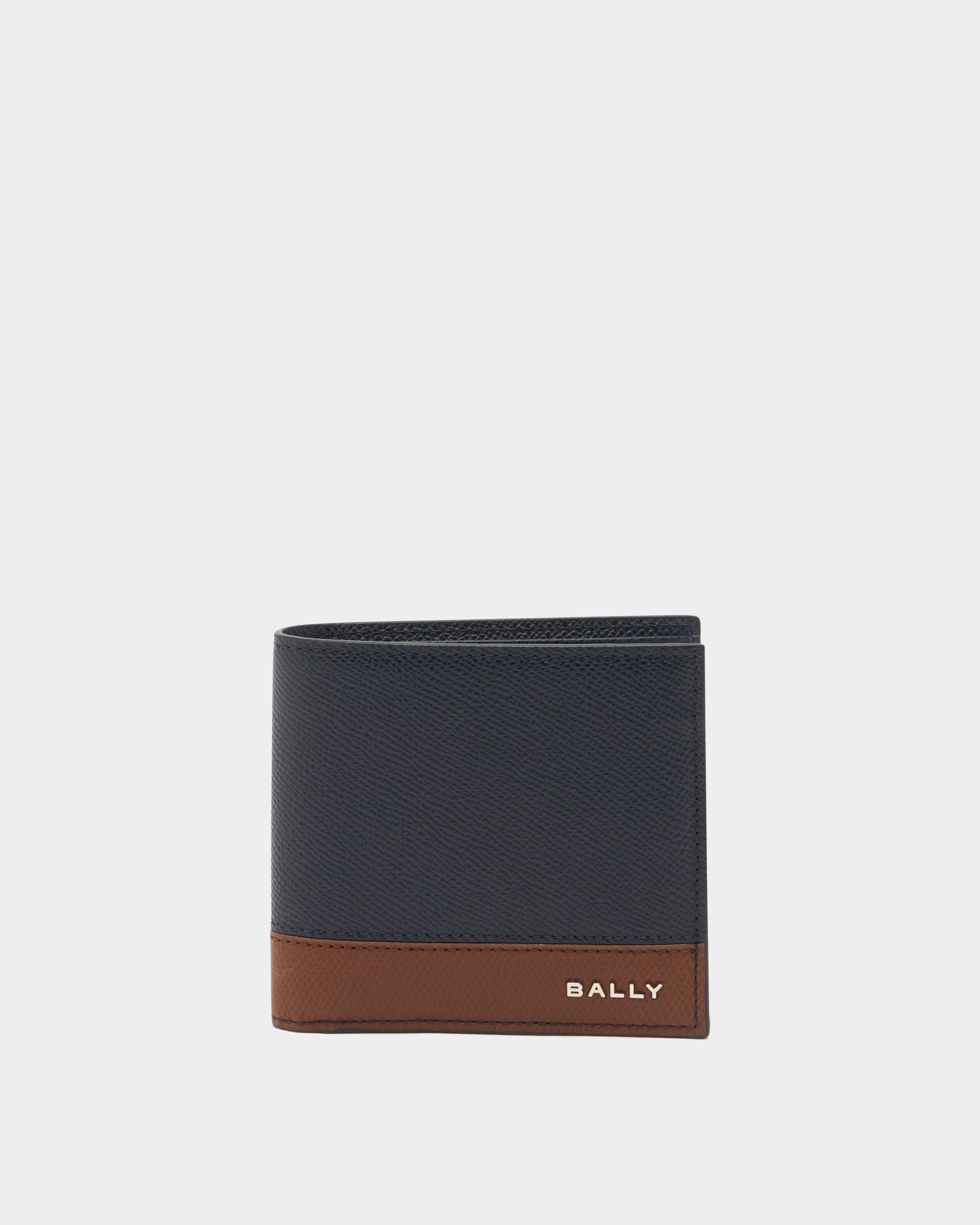 Men's Blue Bally Essential Wallet in Navy Blue Grained Leather | Bally ...