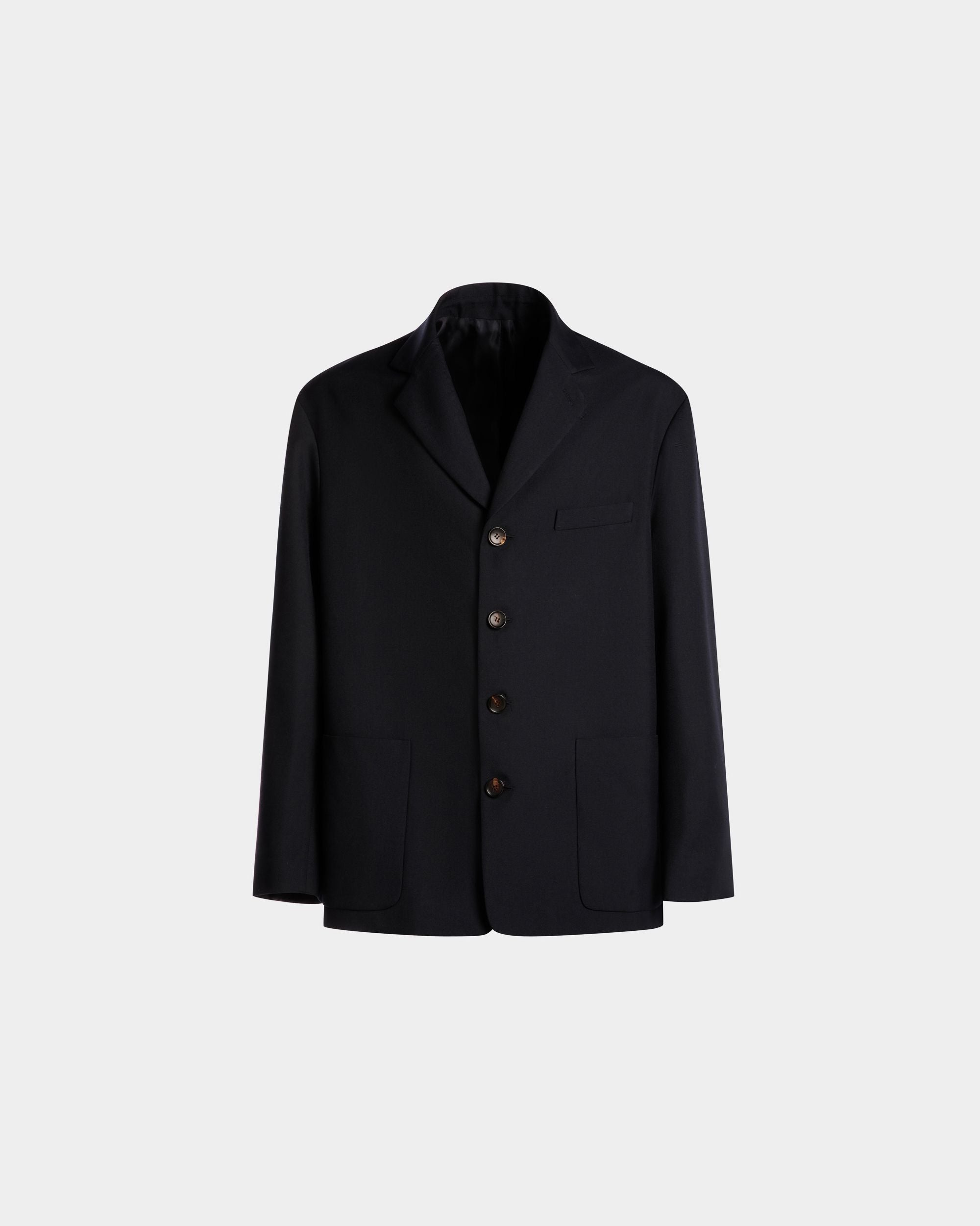 Men's Blue Jacket in Navy Blue Wool Blend | Bally Global