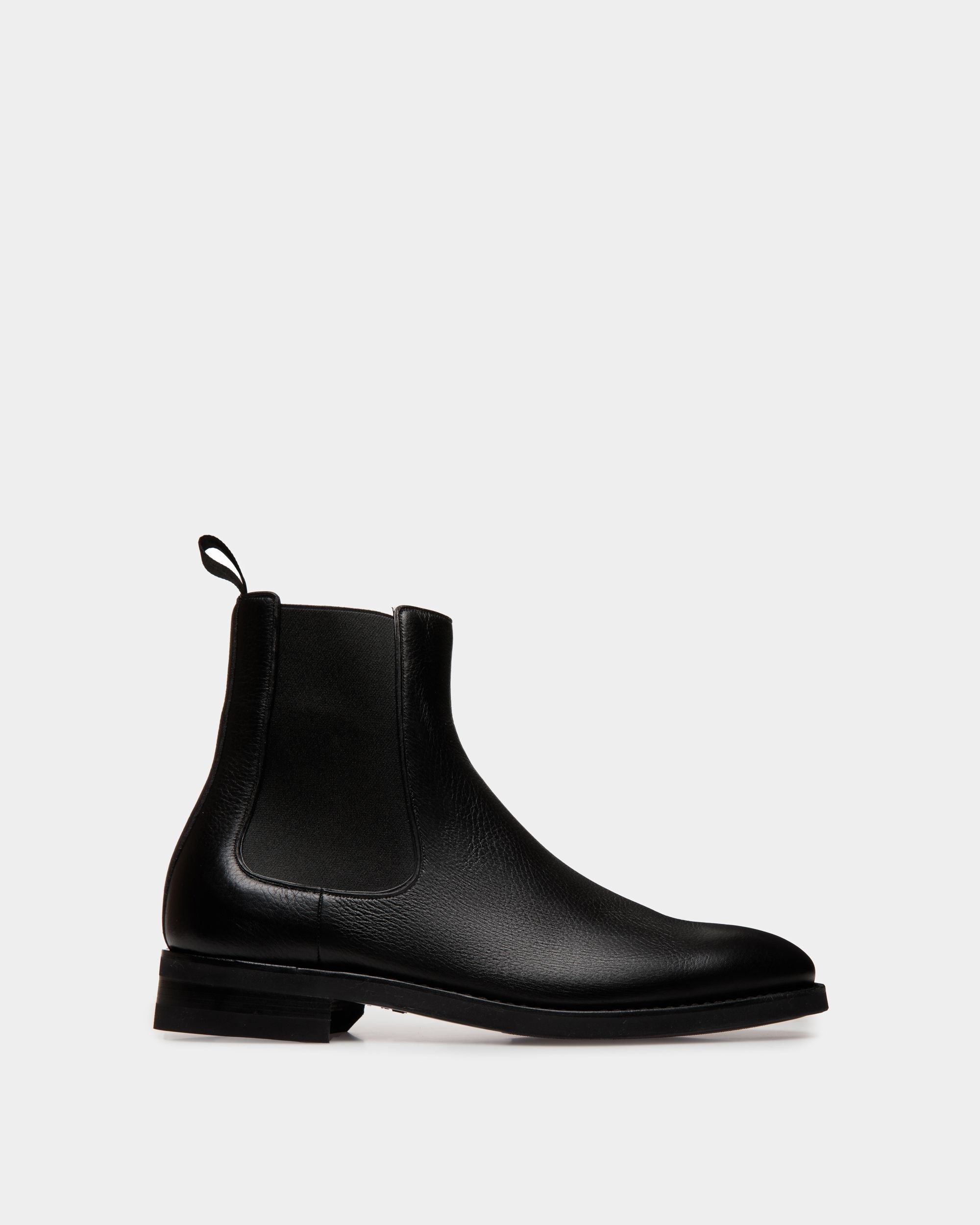 Men's Black Scribe Un Bootie in Black Deer Leather | Bally Global US