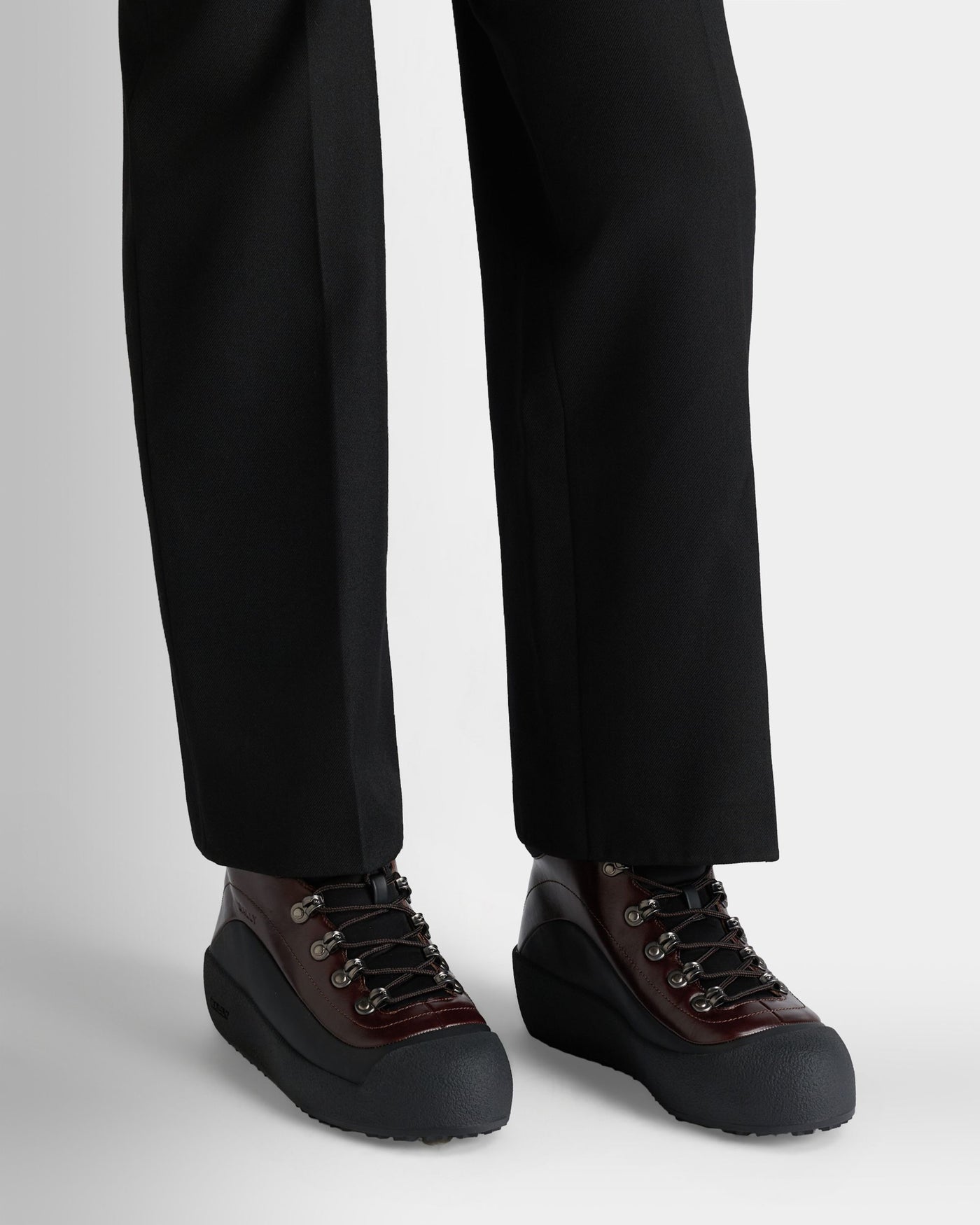 Men's Brown Bally Curling Bootie in Brown Leather | Bally Global US