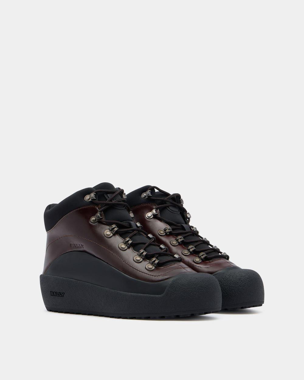 Men's Brown Bally Curling Bootie in Brown Leather | Bally Global US