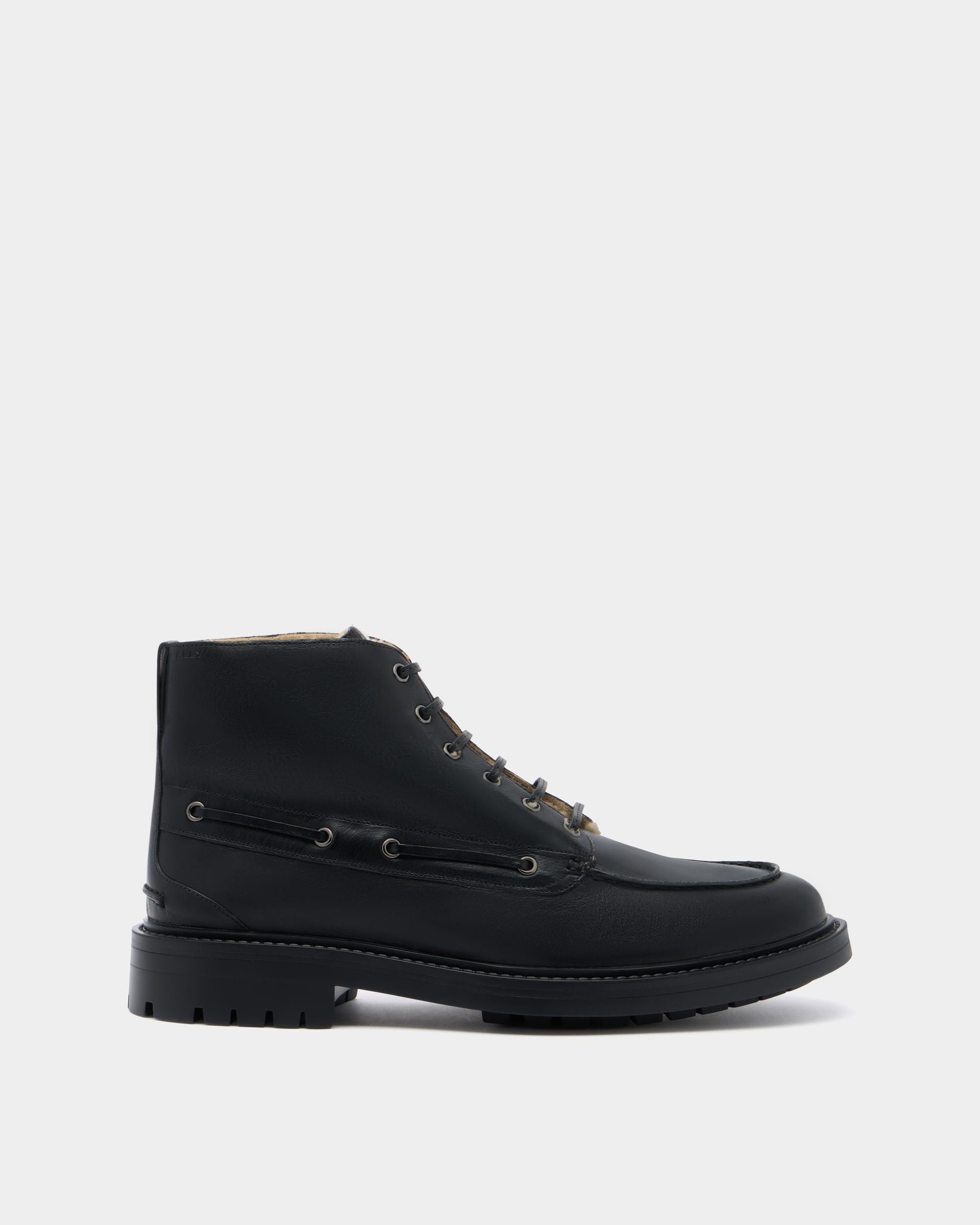 Men's Black Winter Capsule Boot in Black Leather | Bally Global