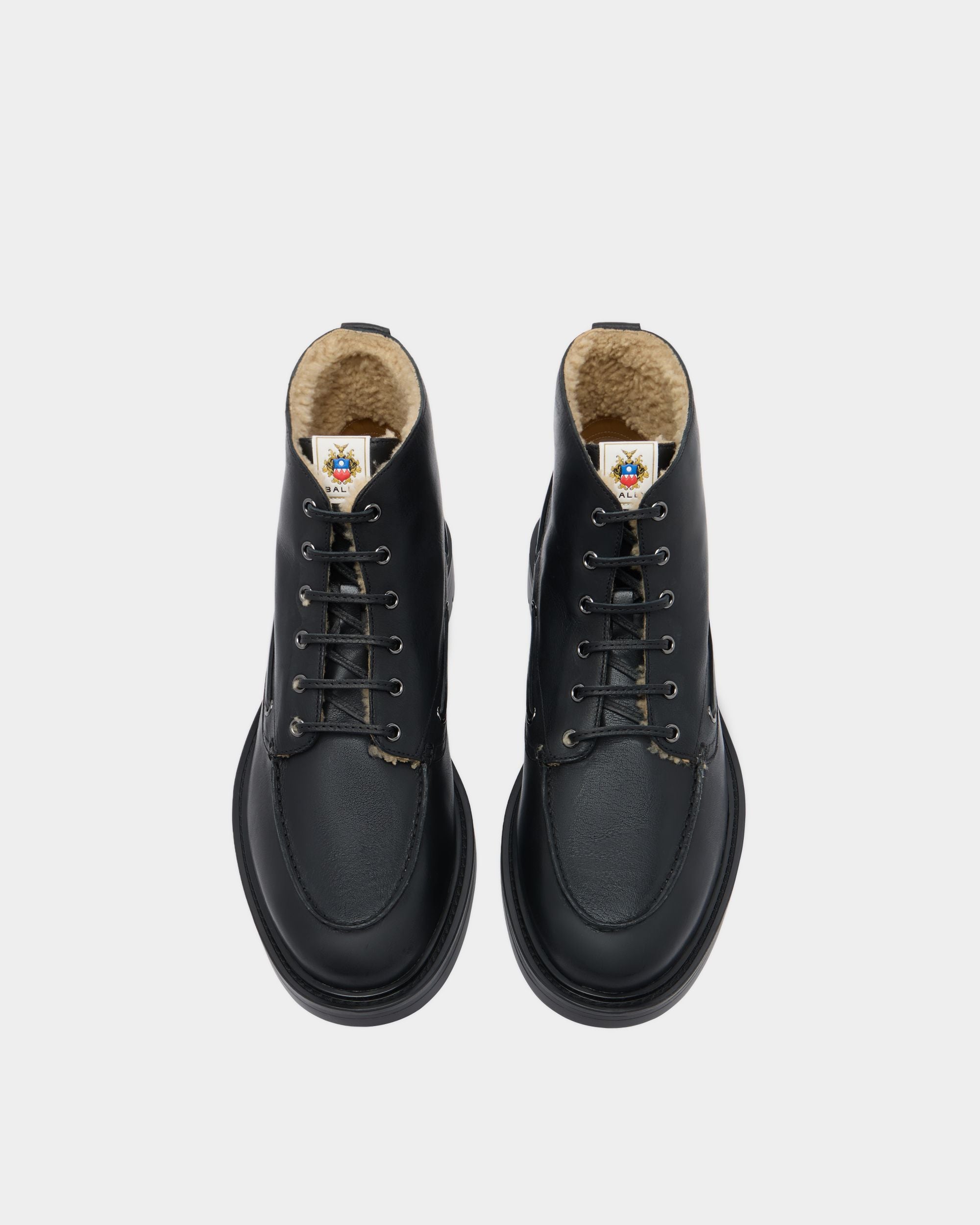 Men's Black Winter Capsule Boot in Black Leather | Bally Global
