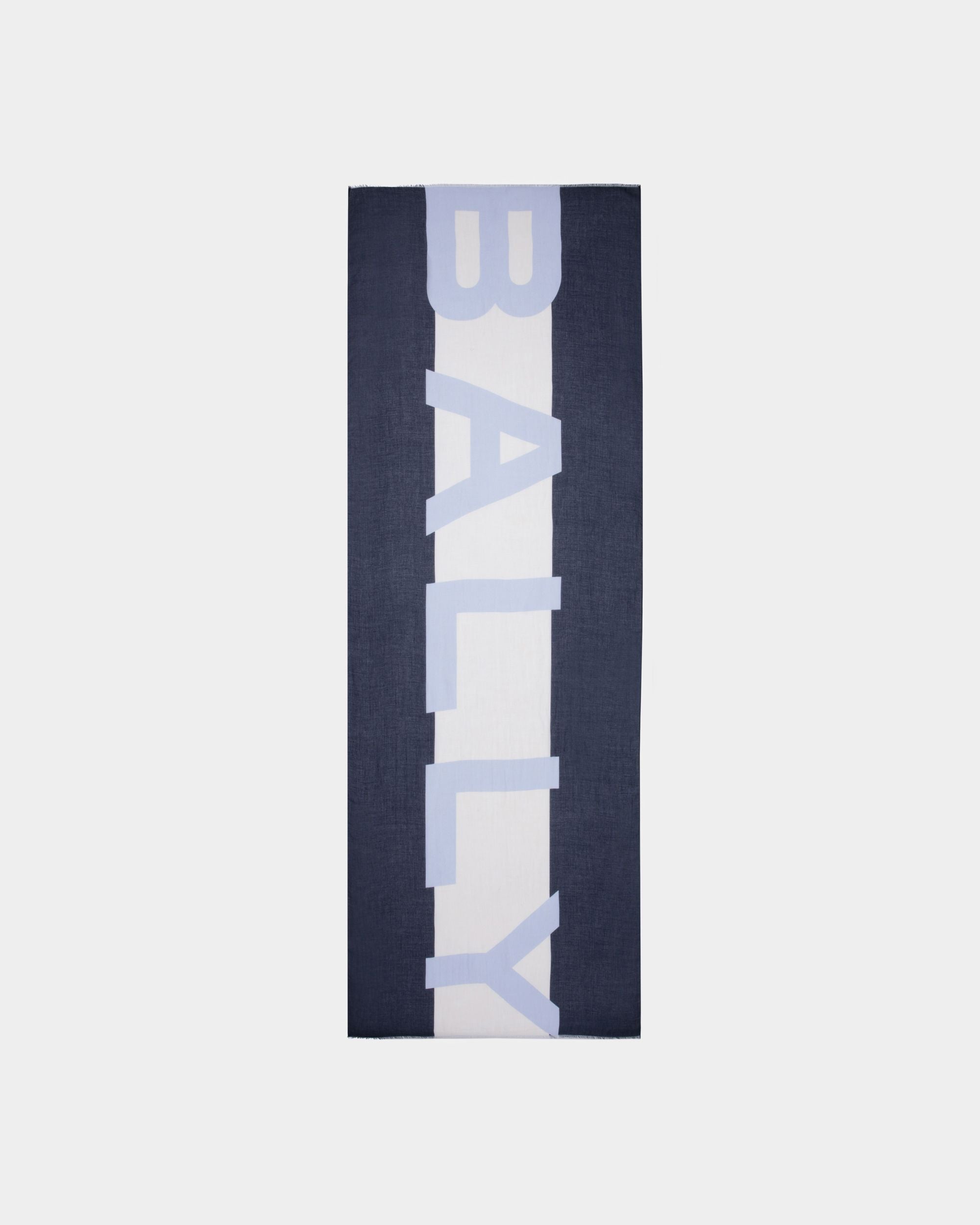 Men's Blue Scarf in Silk Modal and Cashmere | Bally Global US