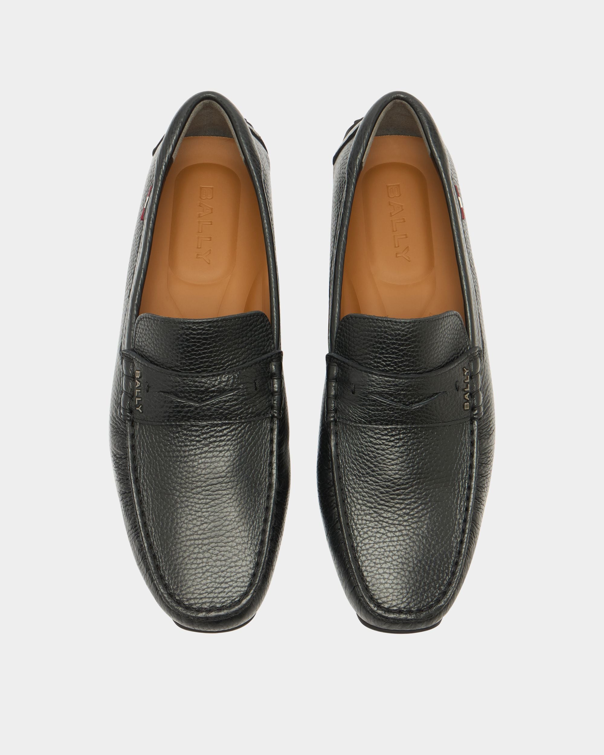 Men's Black Pilot Driver in Black Grained Leather | Bally Global