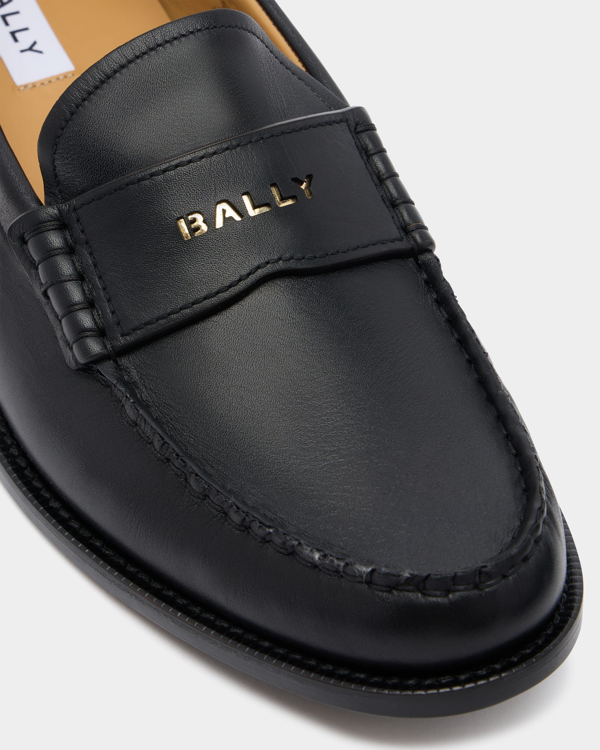 Men's Black Moccasin In Black Leather | Bally Global