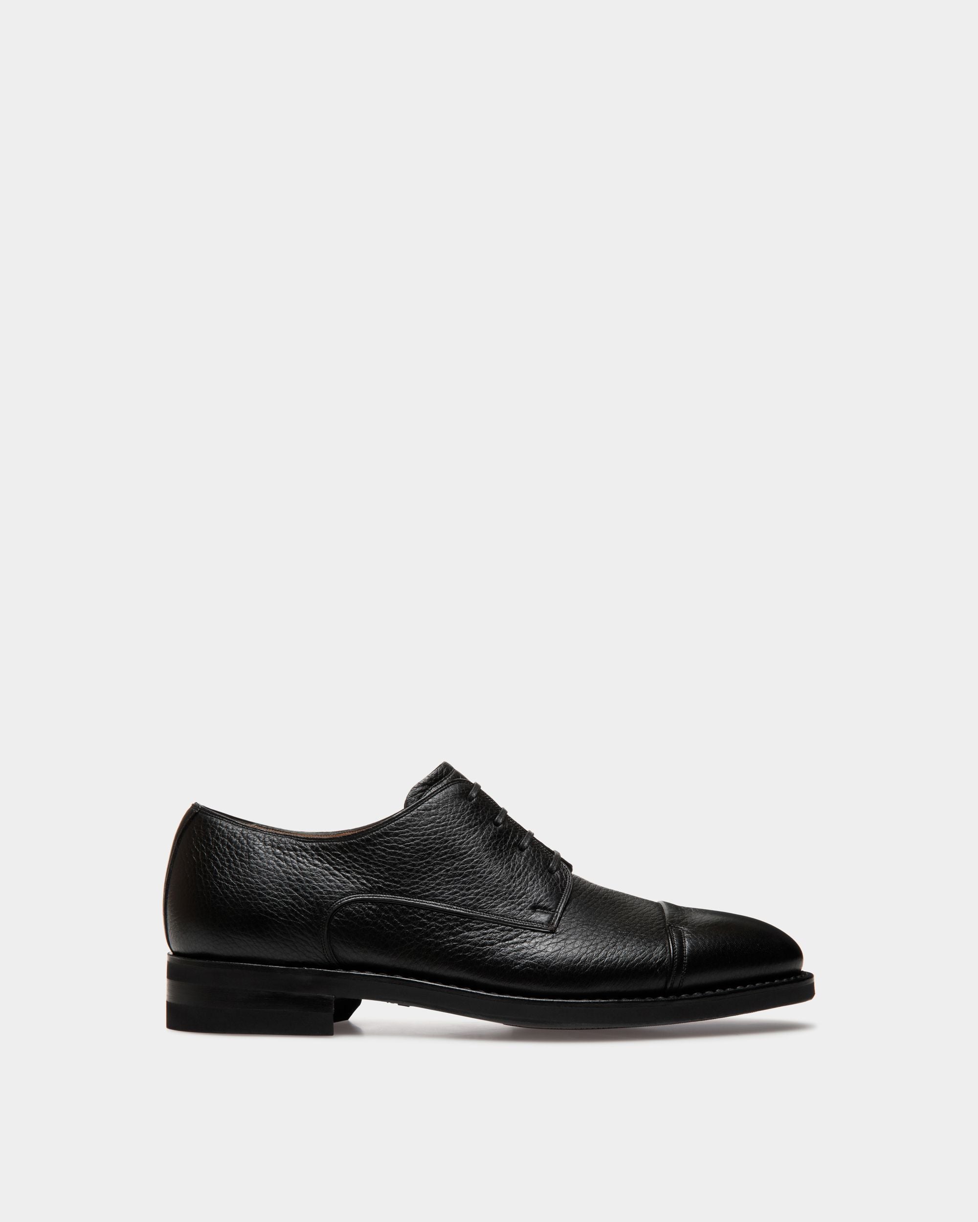 Men's Black Scribe Un Derby in Black Deer Leather | Bally Global US