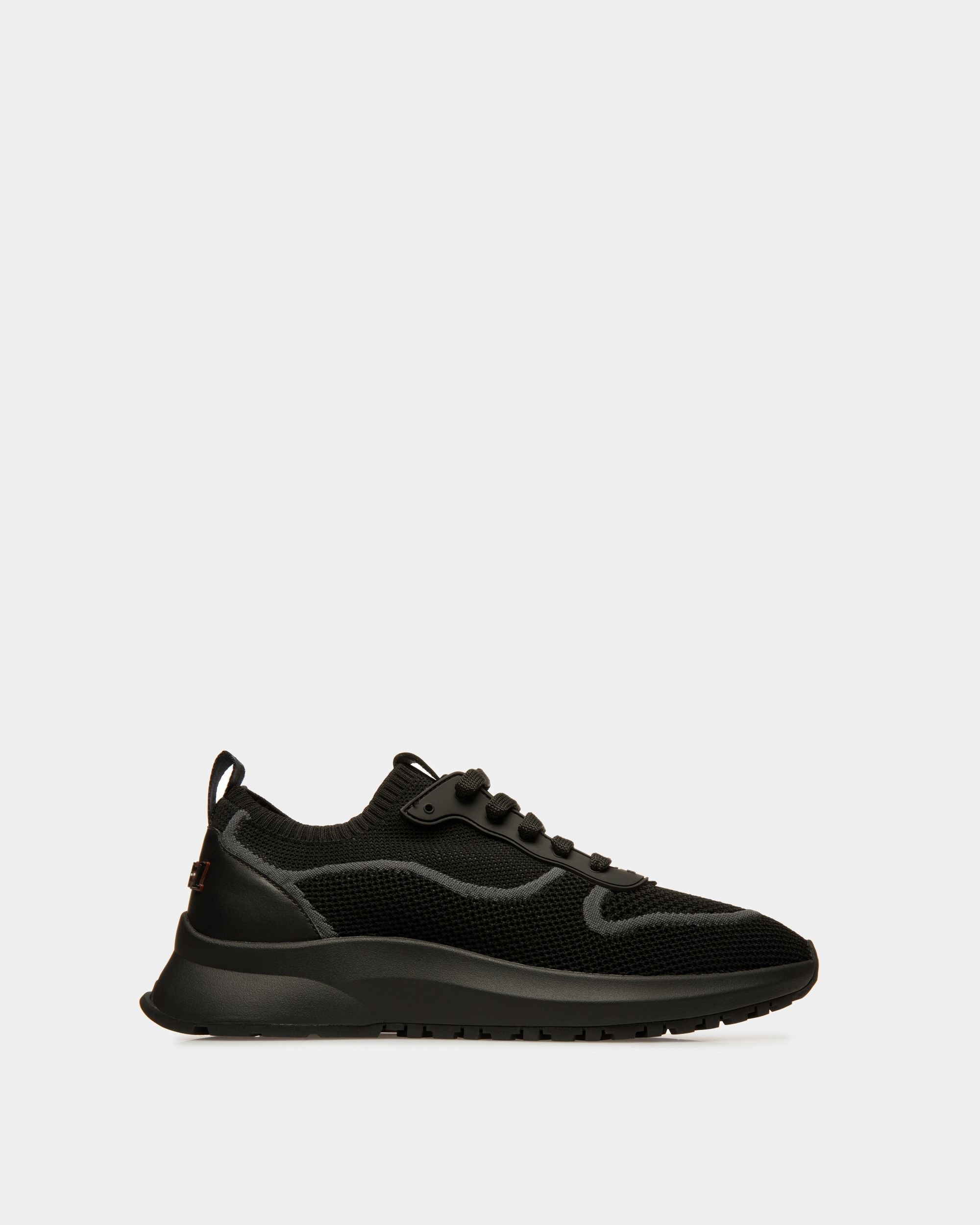 Men's Black Davyn Mesh And Leather Sneakers In Black | Bally Global US
