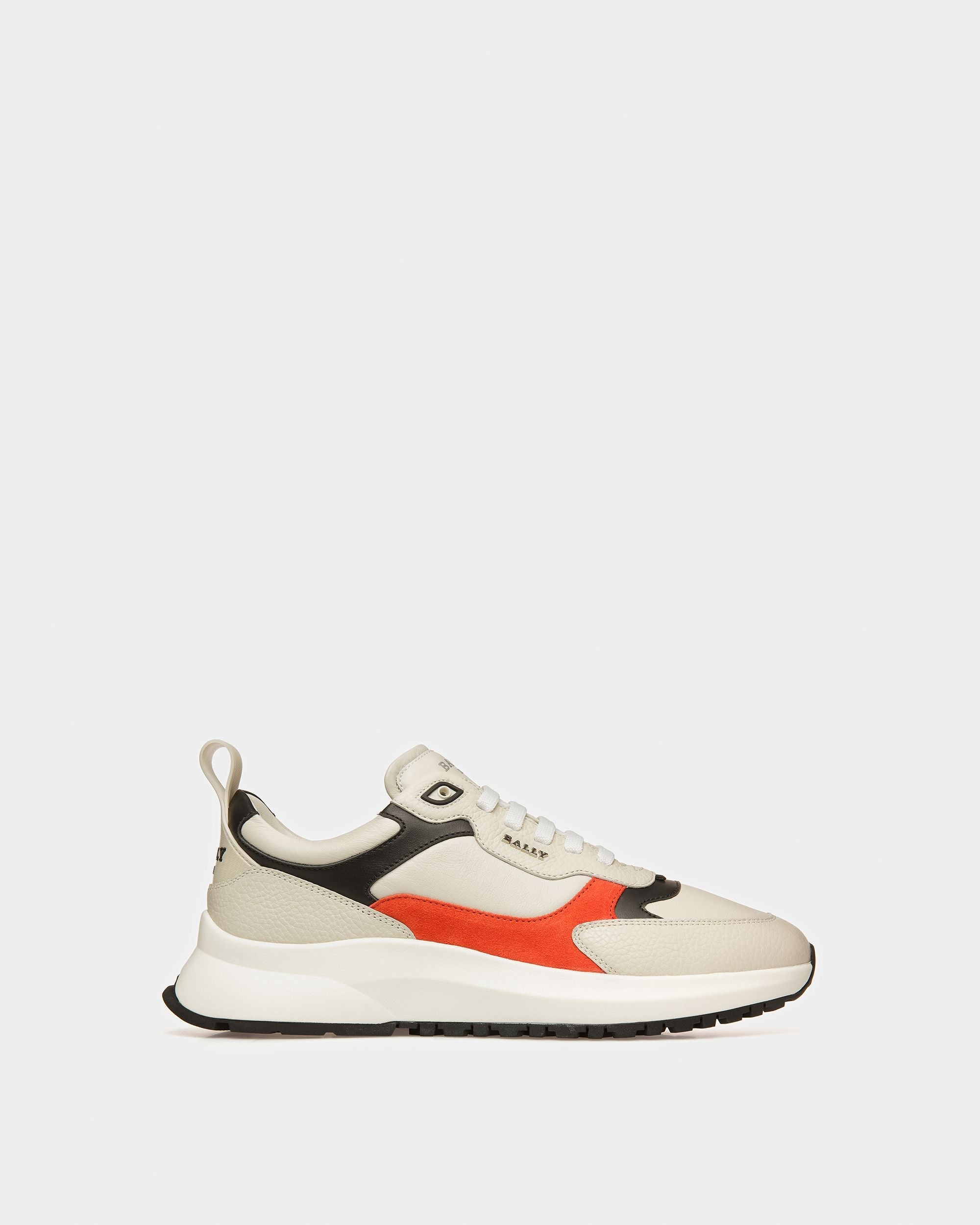 Dave Sneakers En Cuir Et Tissu Blanc Poussière Et Orange Multicolore ...