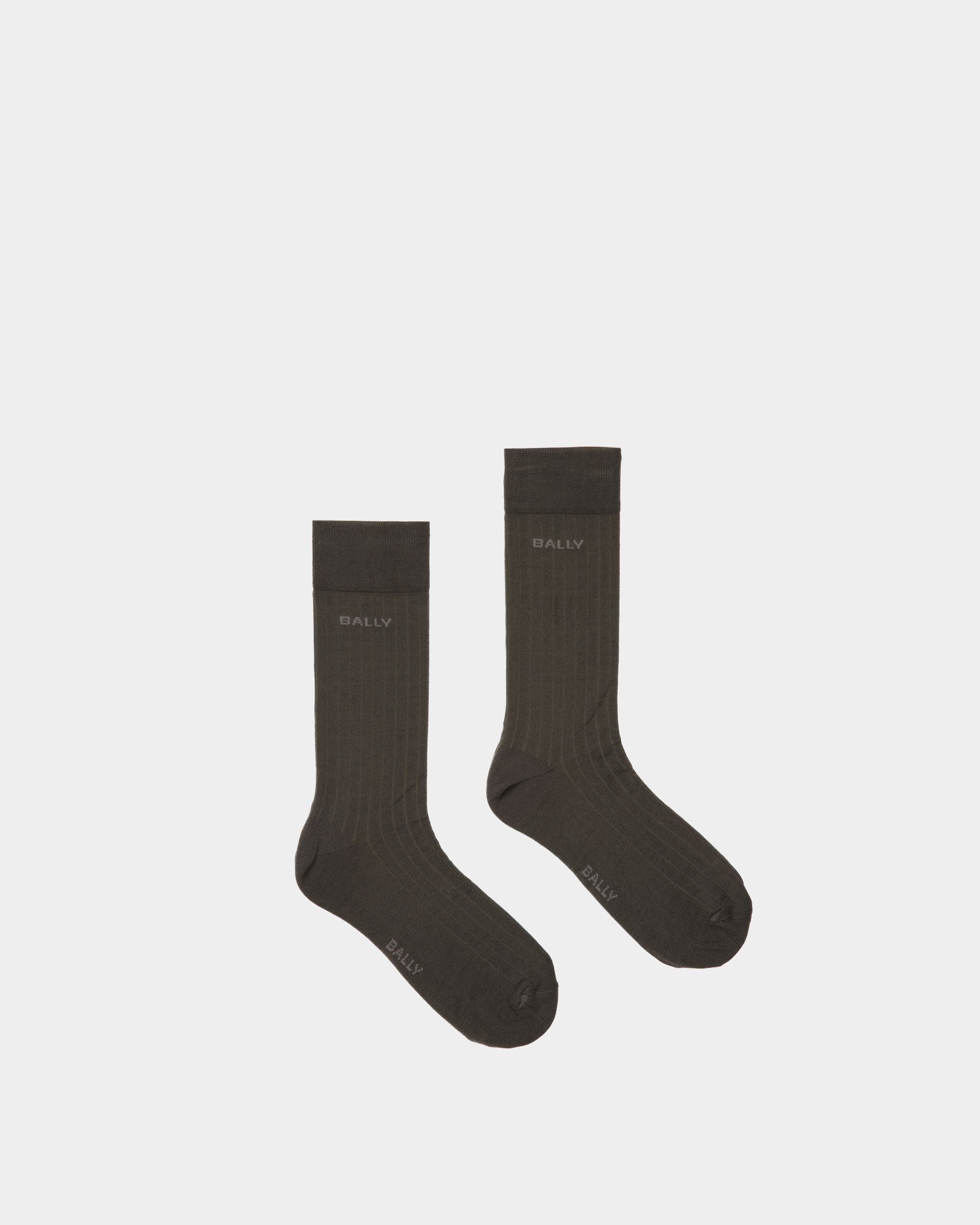 Men's Grey Socks in Grey Knit Cotton | Bally Global US