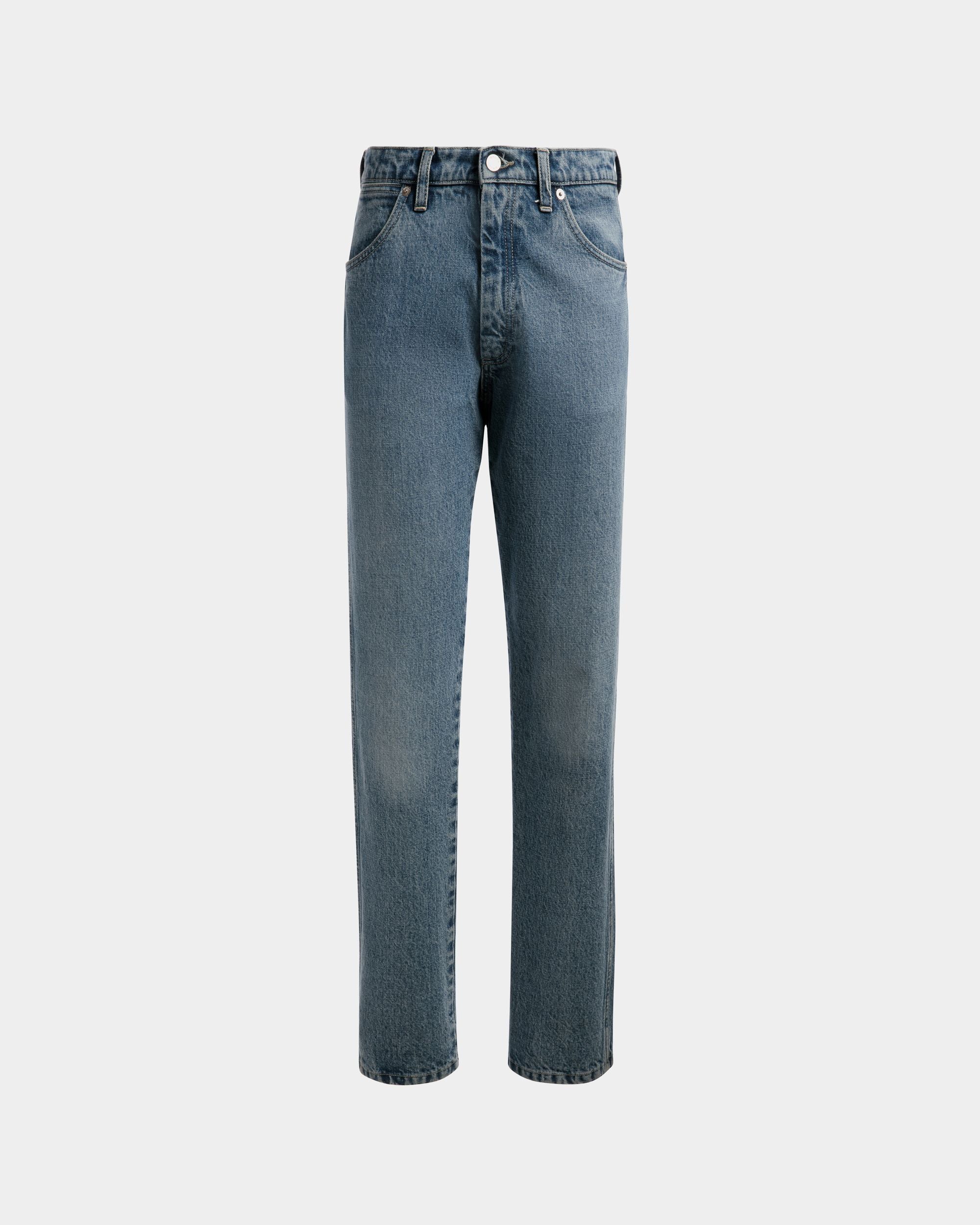Men's Blue Straight Jeans In Light Blue Denim | Bally Global US