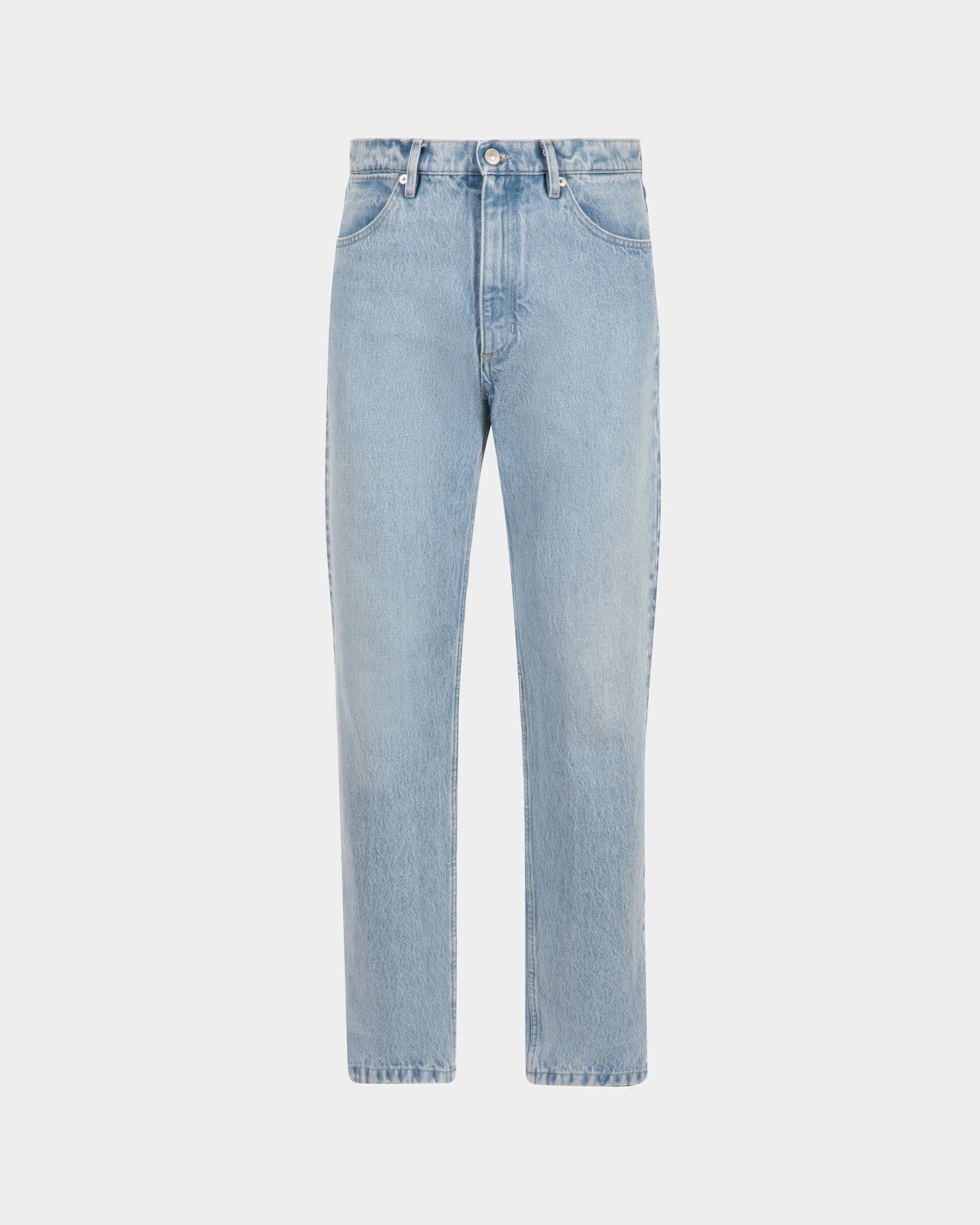 Men's Blue Denim Pants In Light Indigo Cotton | Bally Global US