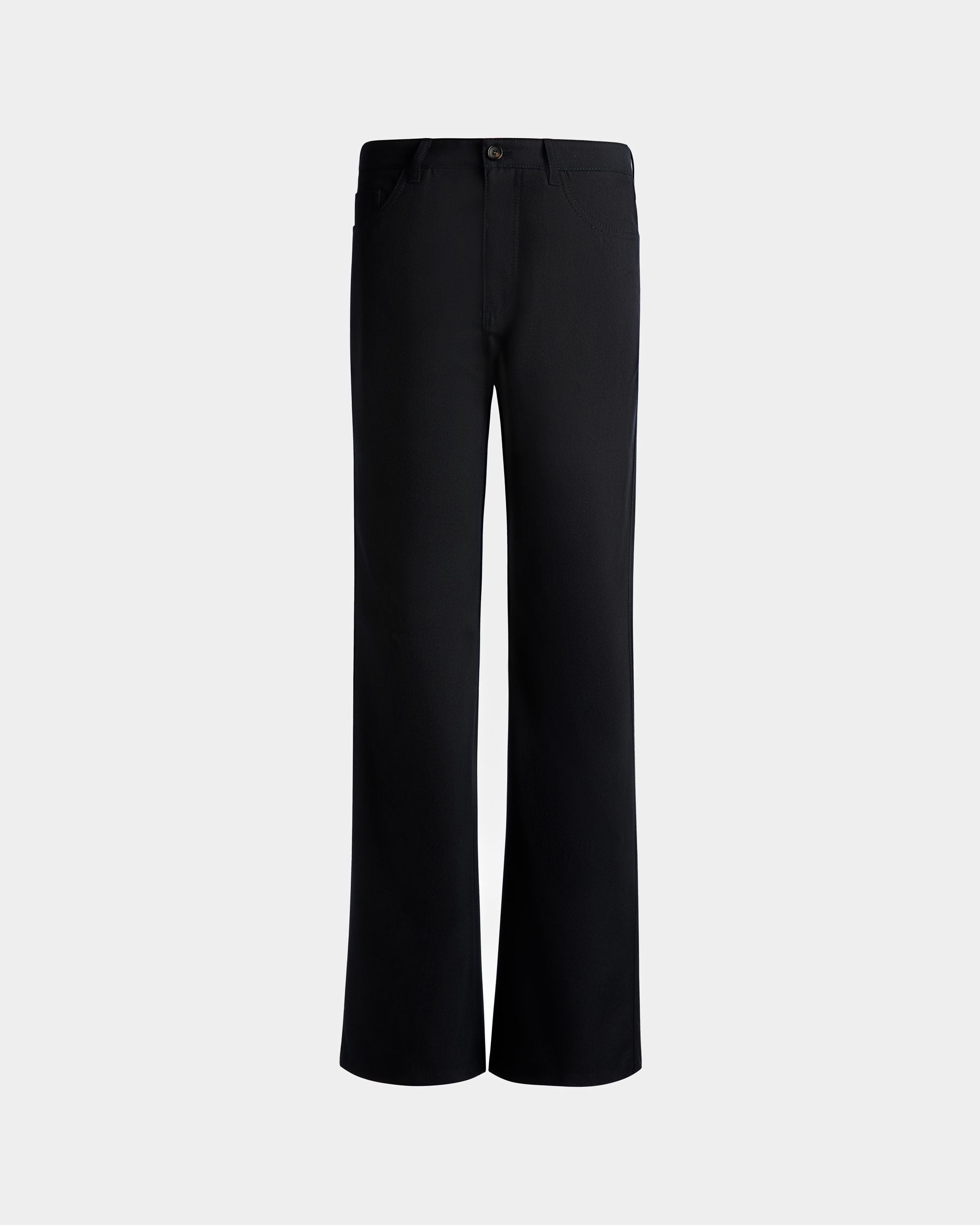 Men's Blue Pants in Navy Blue Wool Blend | Bally Global US