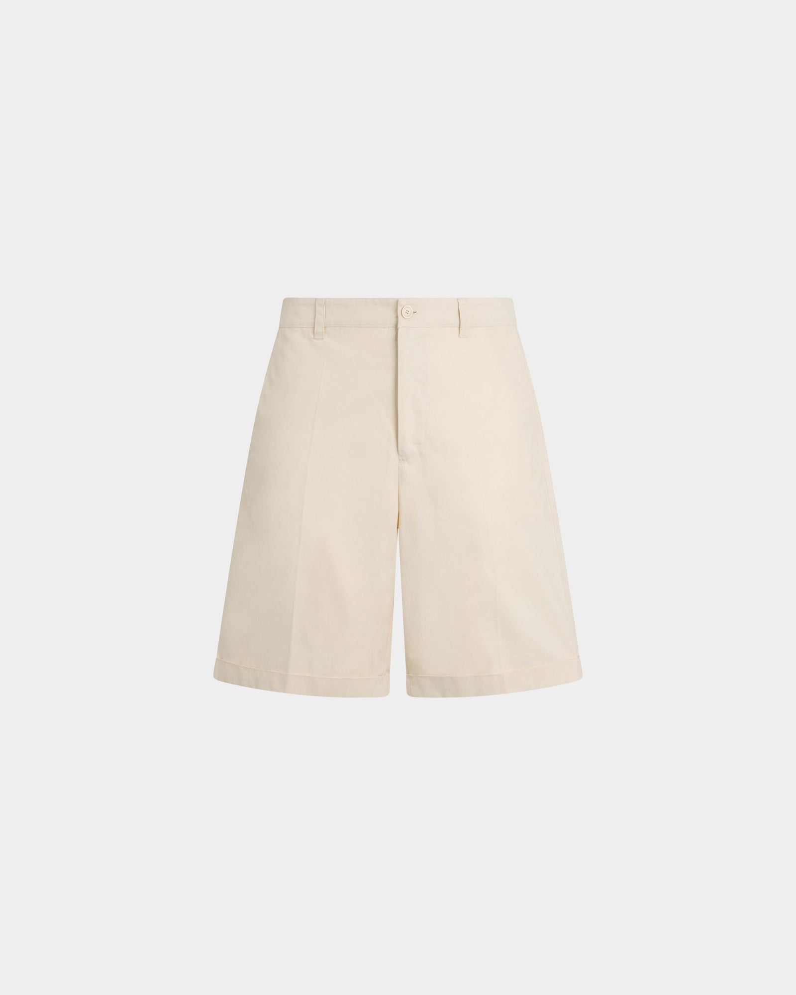 Men's White Tennis Collection Shorts in Ivory Cotton | Bally Global