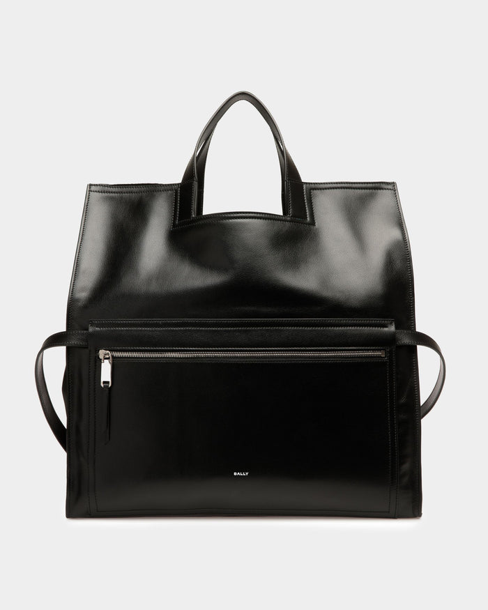 Women's Black Easy Bally Foldable Tote in Black Leather | Bally Global