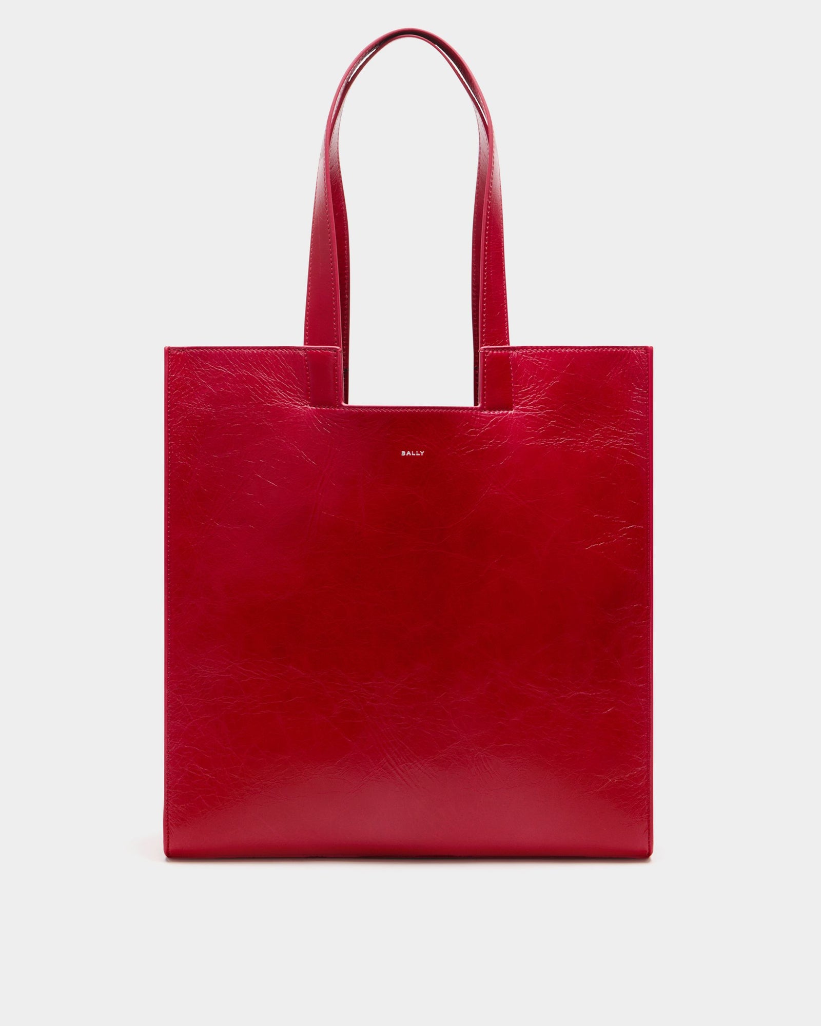 Women's Red Easy Bally Tote Bag in Red Leather | Bally Global US
