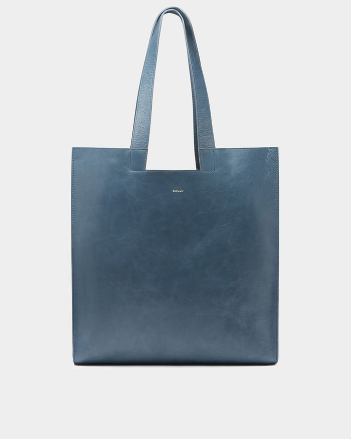 Women's Blue Easy Bally Tote Bag in Light Blue Leather | Bally Global