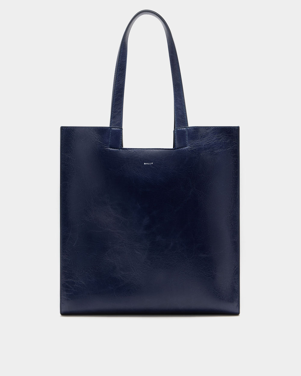 Women's Blue Easy Bally Tote Bag in Navy Blue Leather | Bally Global