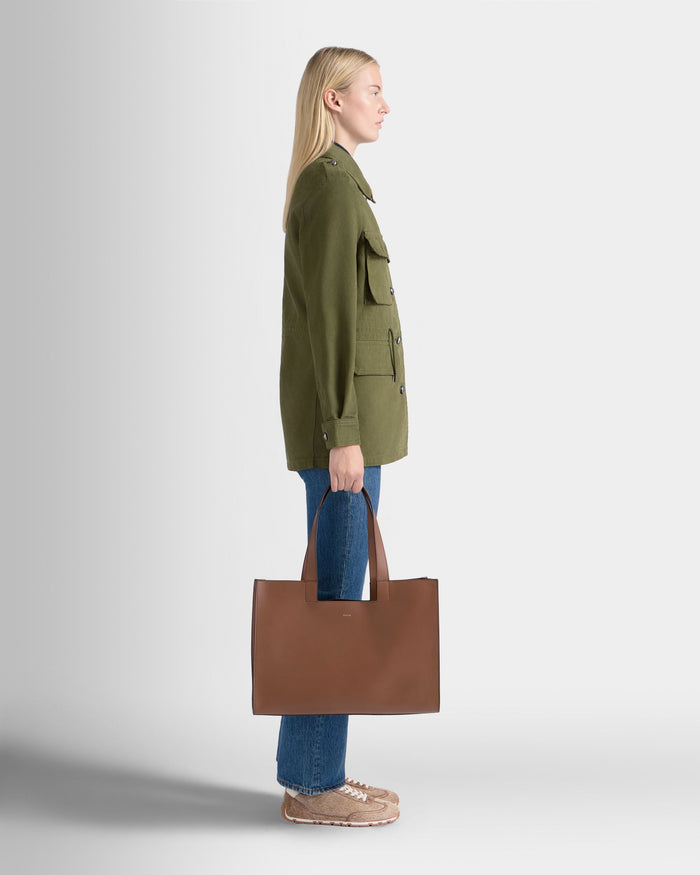 Women's Brown Easy Bally Tote Bag in Brown Leather | Bally Global