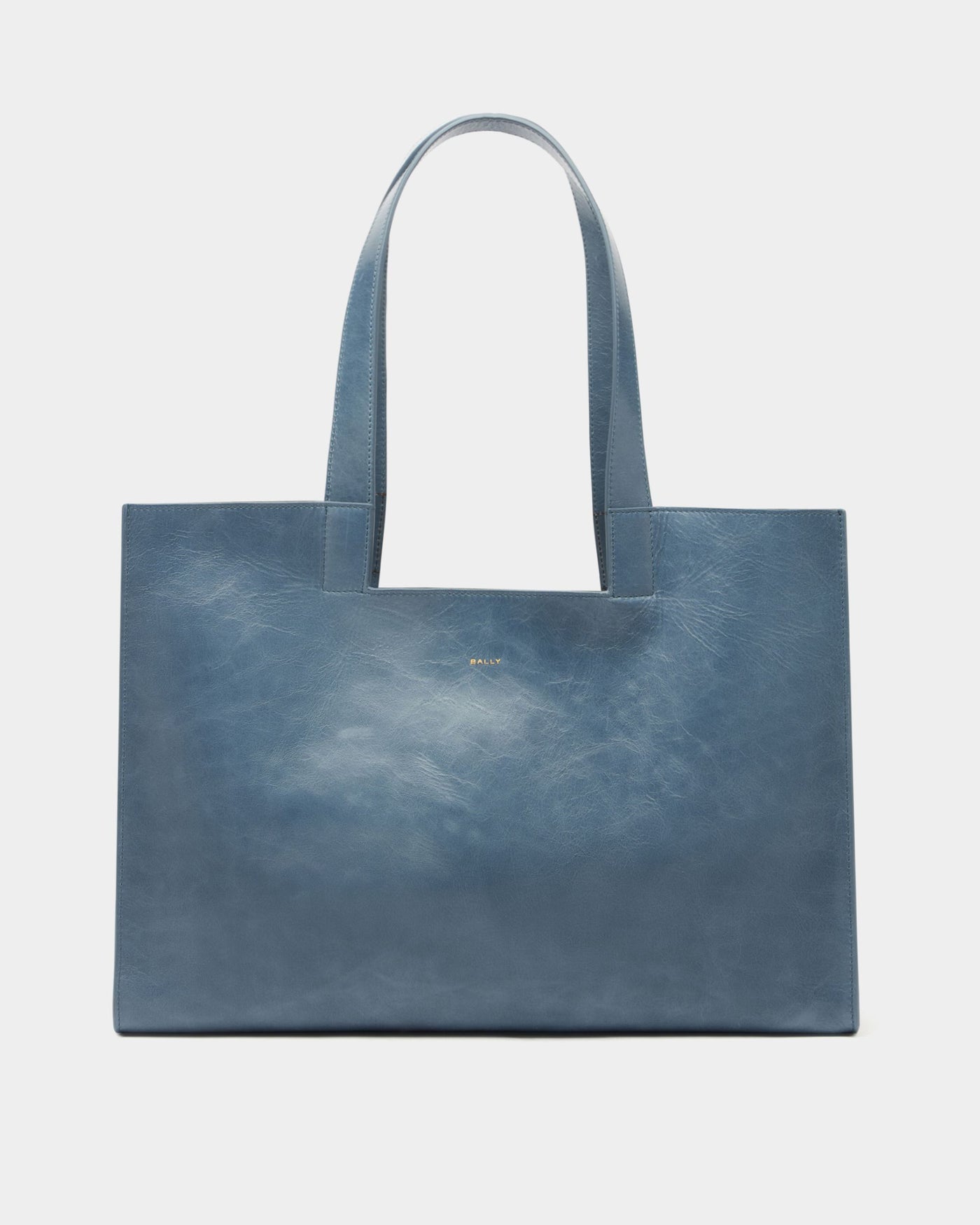 Women's Blue Easy Bally Tote Bag in Light Blue Leather | Bally Global CA