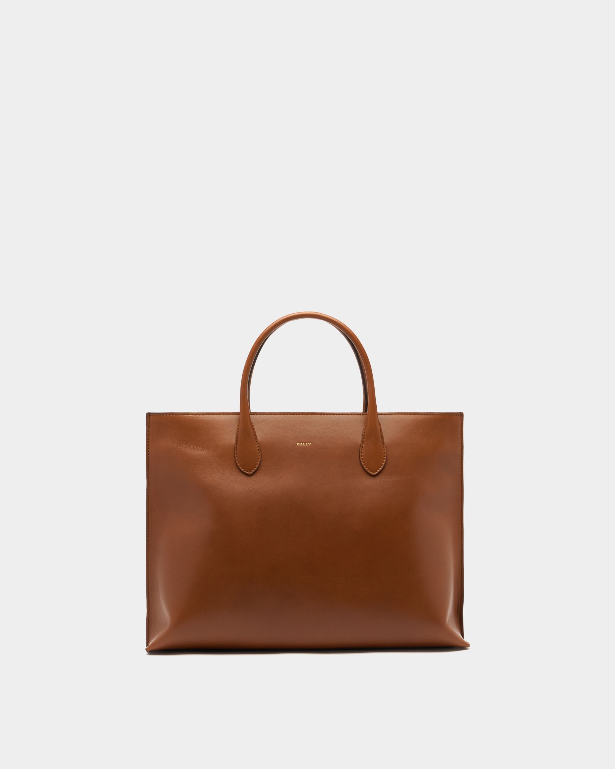 Women's Brown Althea Tote Bag in Amber Brown Leather | Bally Global US
