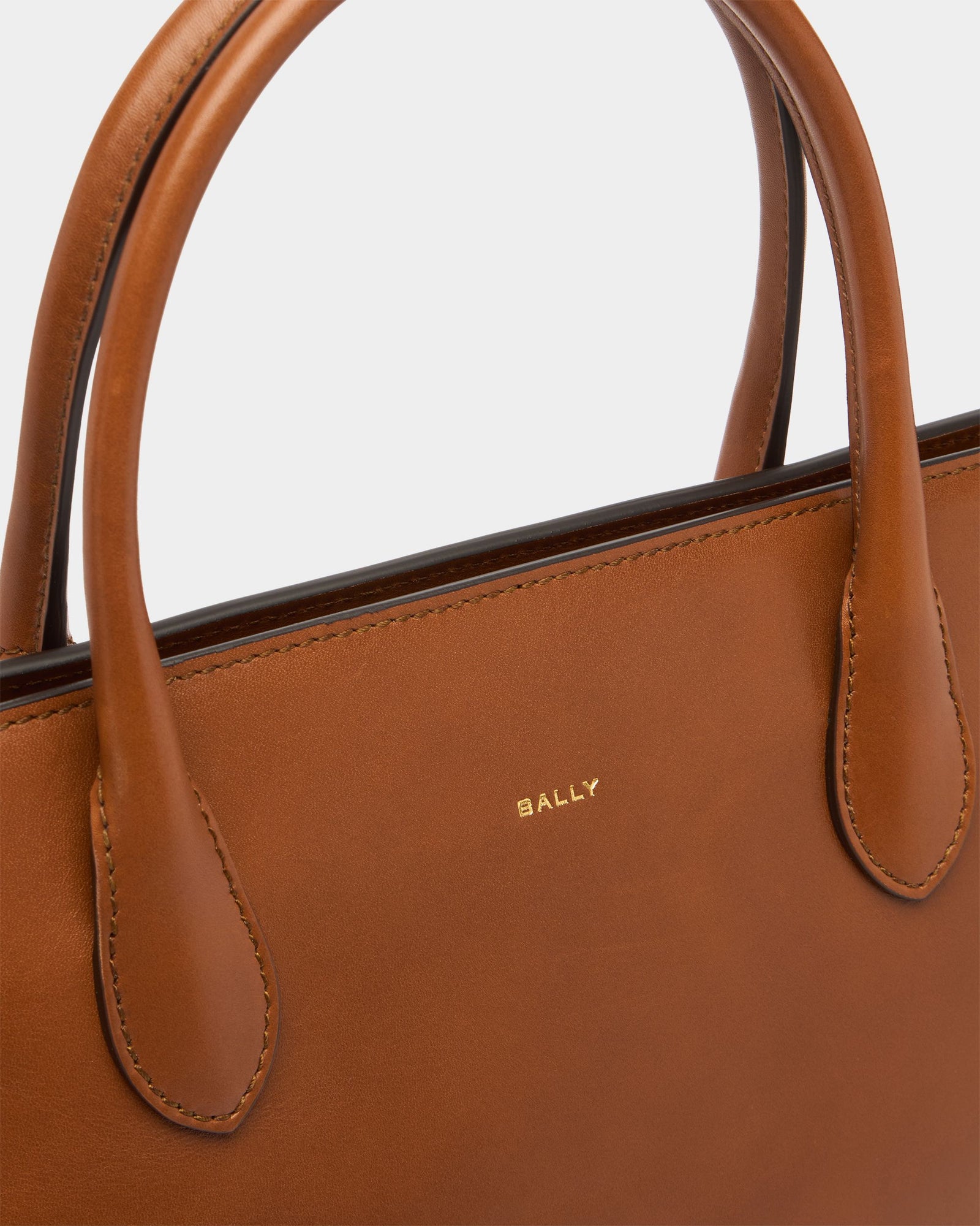 Women's Brown Althea Tote Bag in Amber Brown Leather | Bally Global US
