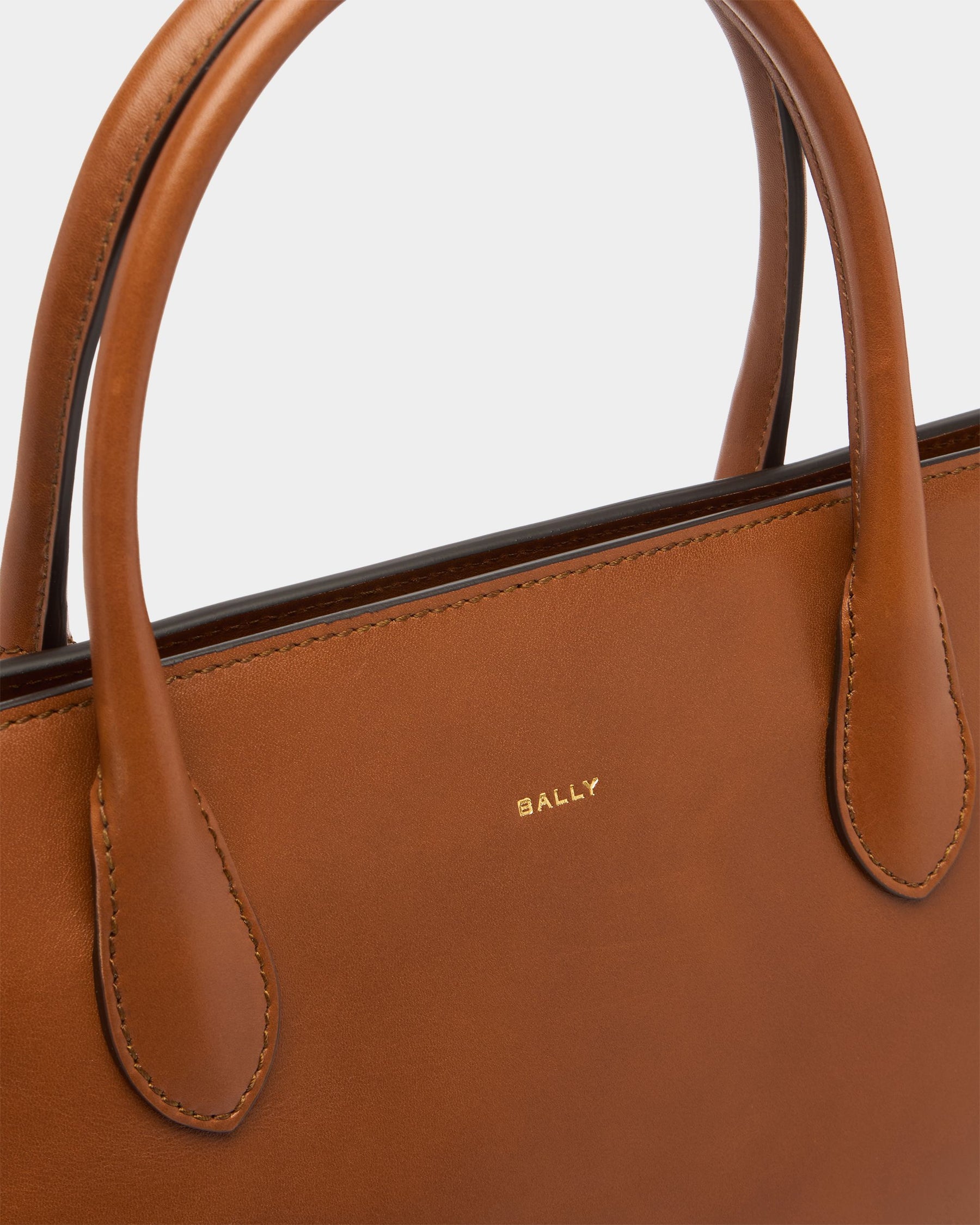 Women's Brown Althea Tote Bag in Amber Brown Leather | Bally Global US
