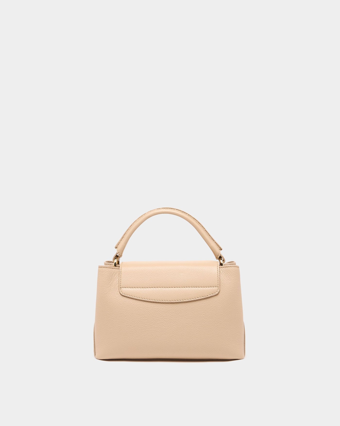 Women's Beige Lock Me Small Top Handle Bag In Light Beige Grained ...