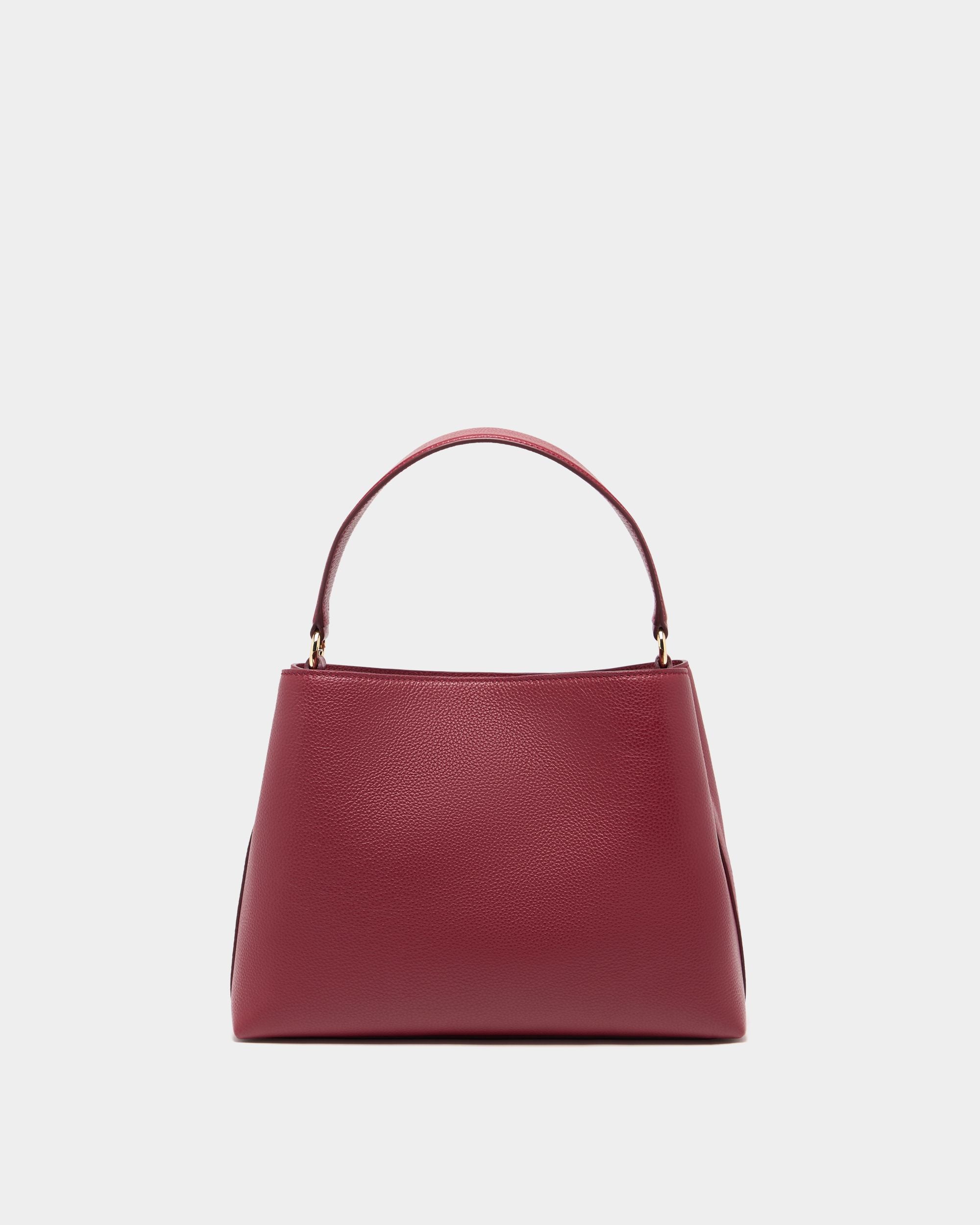 Women's Burgundy Lock Me Top Handle Bag in Burgundy Leather | Bally Global
