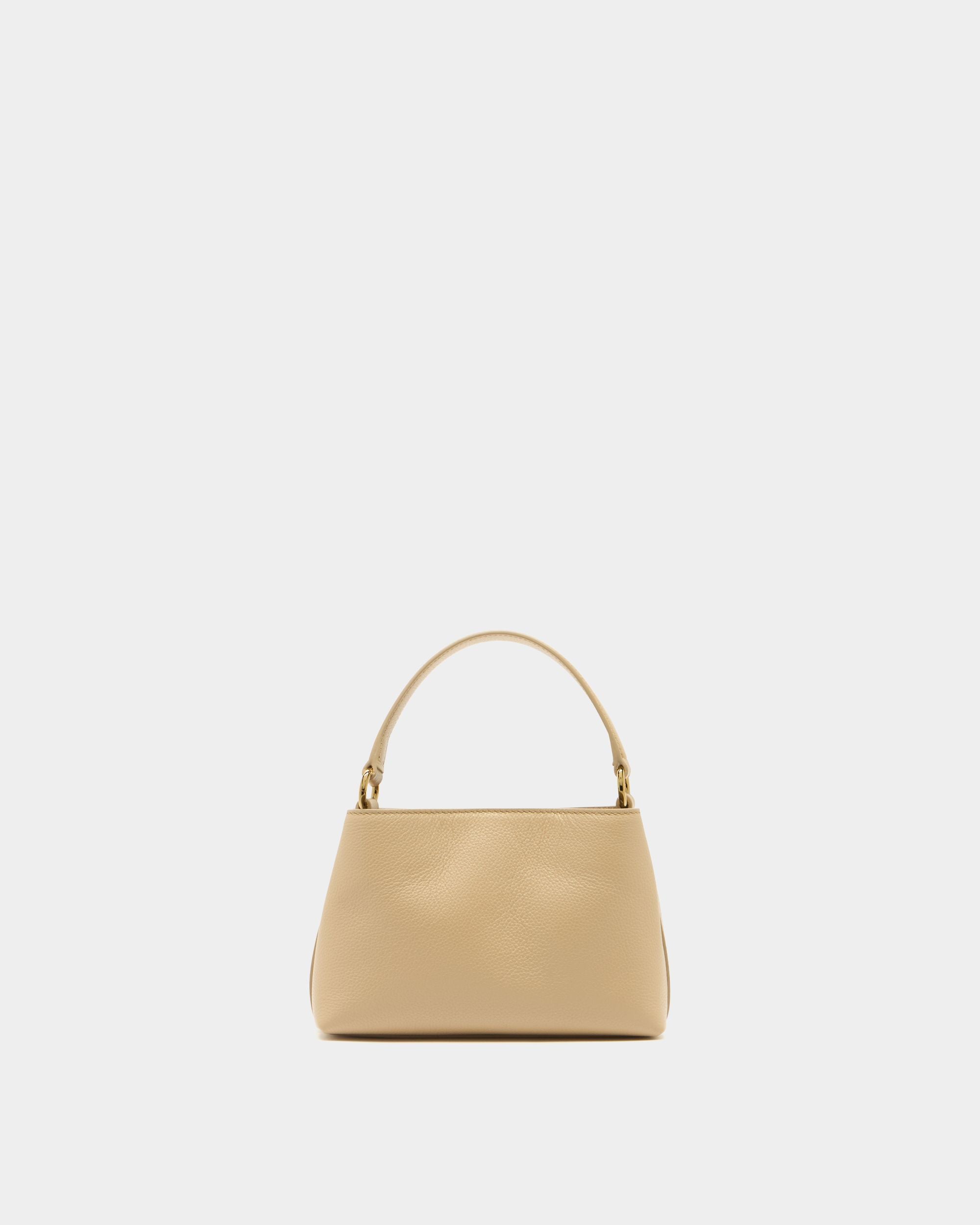 Women's Beige Lock Me Minibag in Light Beige Grained Leather | Bally Global