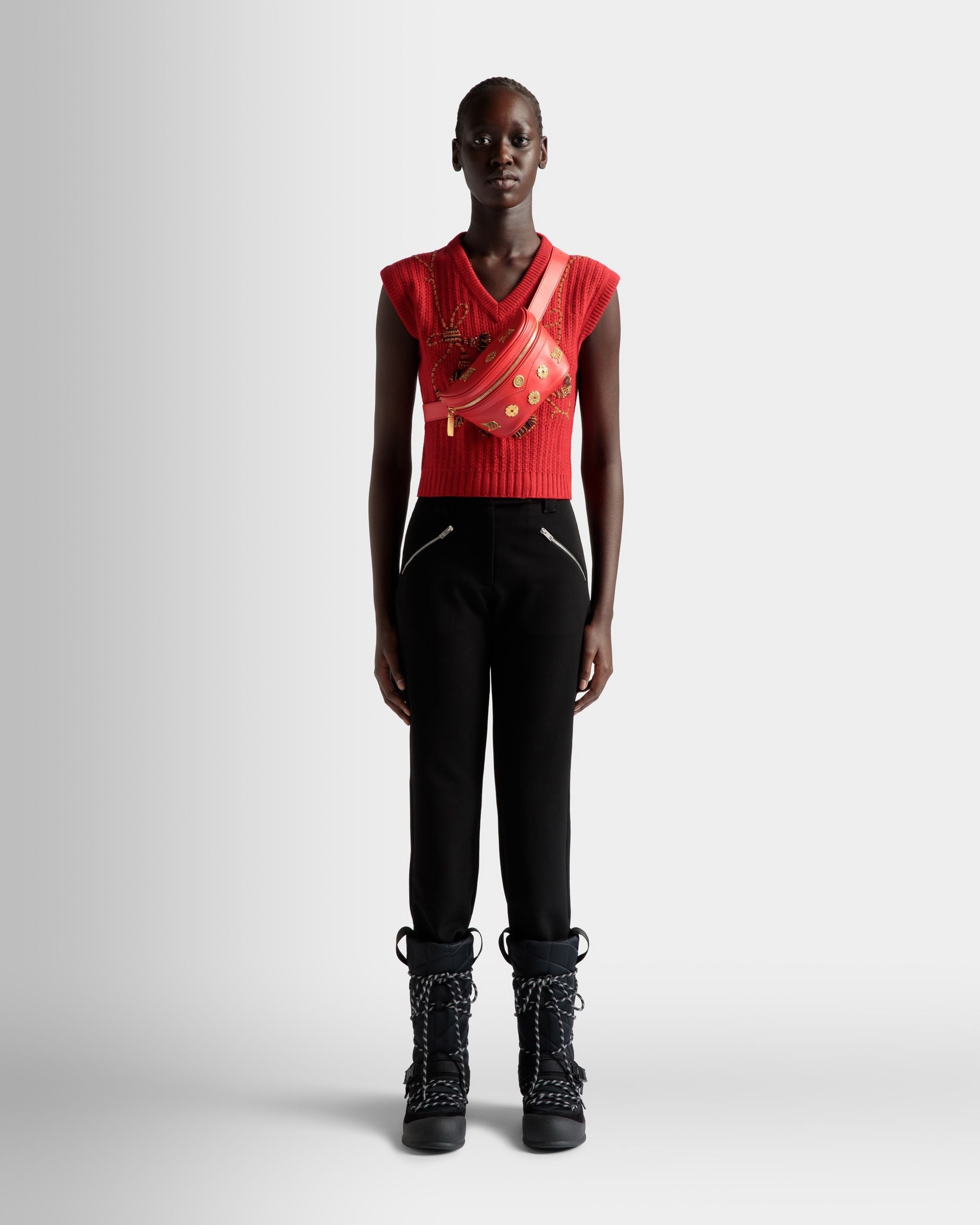 Women's Red Mountain Belt Bag in Red Leather | Bally Global