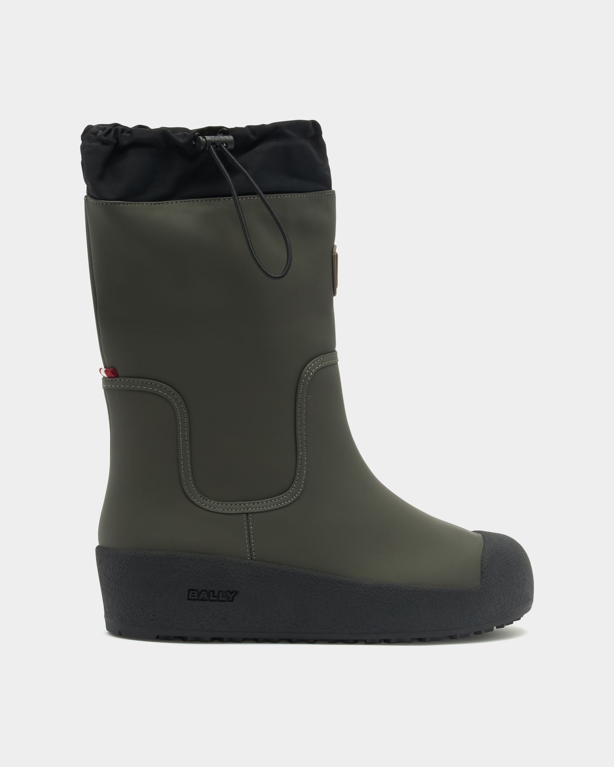 Women's Verde Bota Bally Curling De Piel Military Green Y Negra | Bally ...
