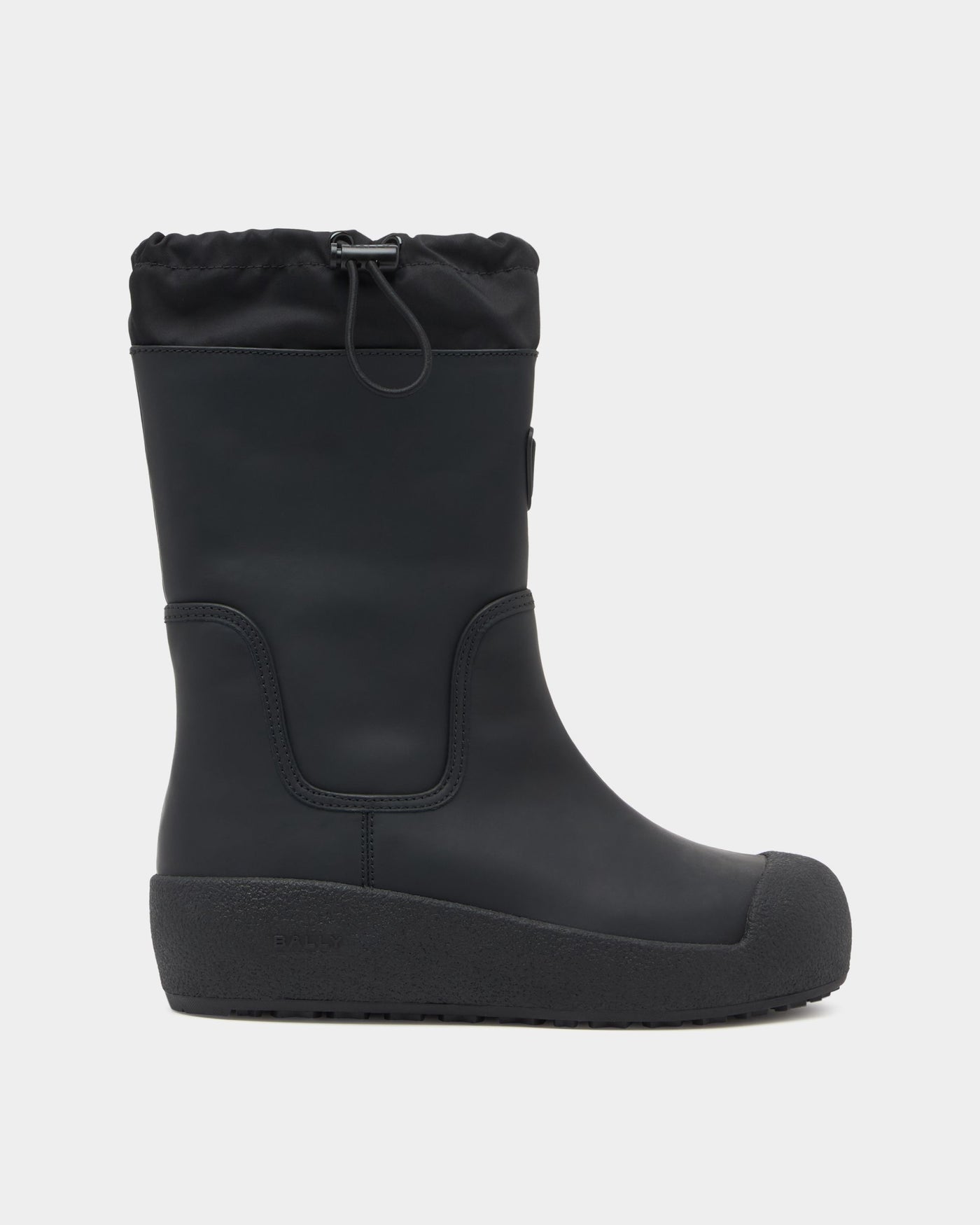 Women's Black Bally Curling Boot in Black Leather | Bally Global